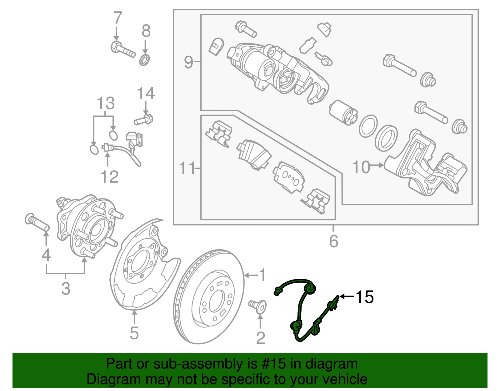 Hyundai - 59795-G7300 - Rear Speed Sensor - 2017-2021 Hyundai Ioniq ...