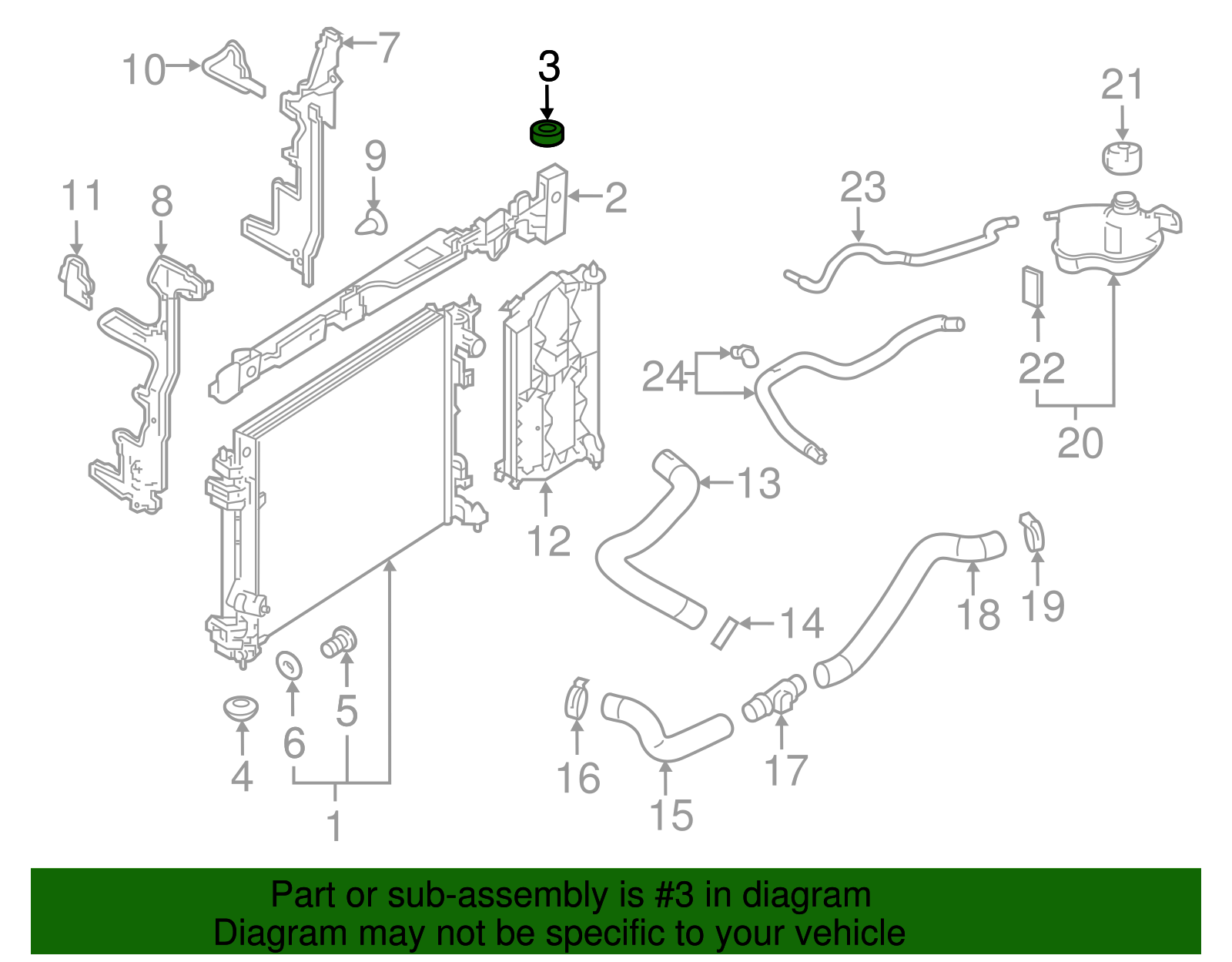 2003-2025 Nissan Upper Radiator Rubber Insulator (z12 F15 S35 T32 T33 ...
