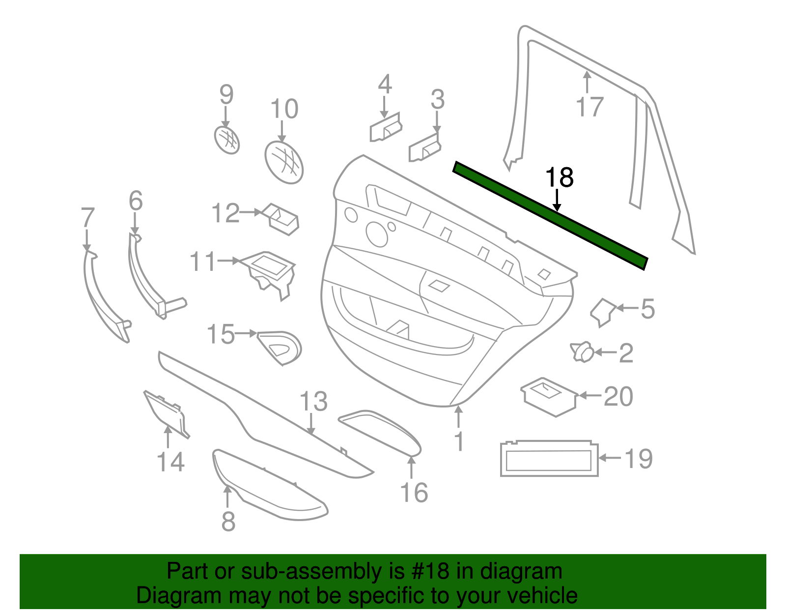 51-22-7-289-641 - Belt Weather-Strip 2014-2018 BMW X5 | BMW Auto Parts ...
