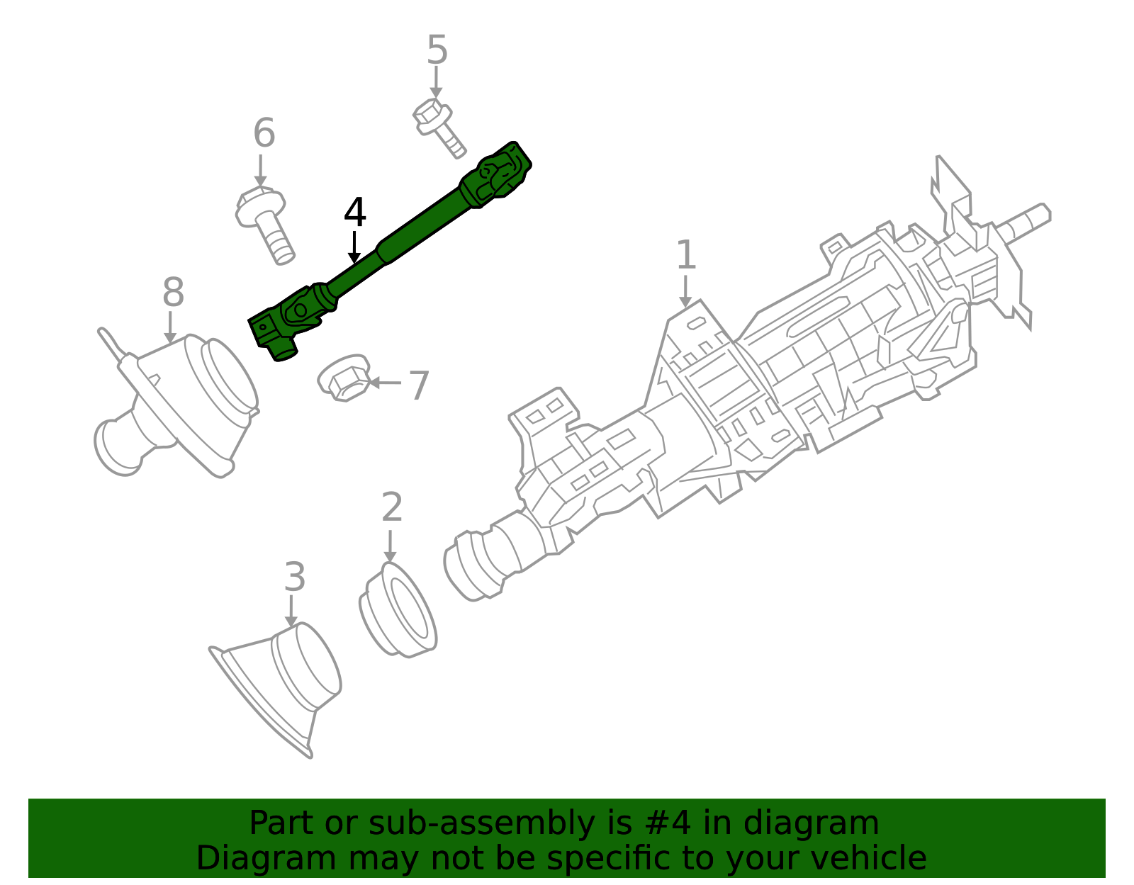2008-2014 Nissan Steering Shaft Universal Joint 48080-JA02C | Nissan ...