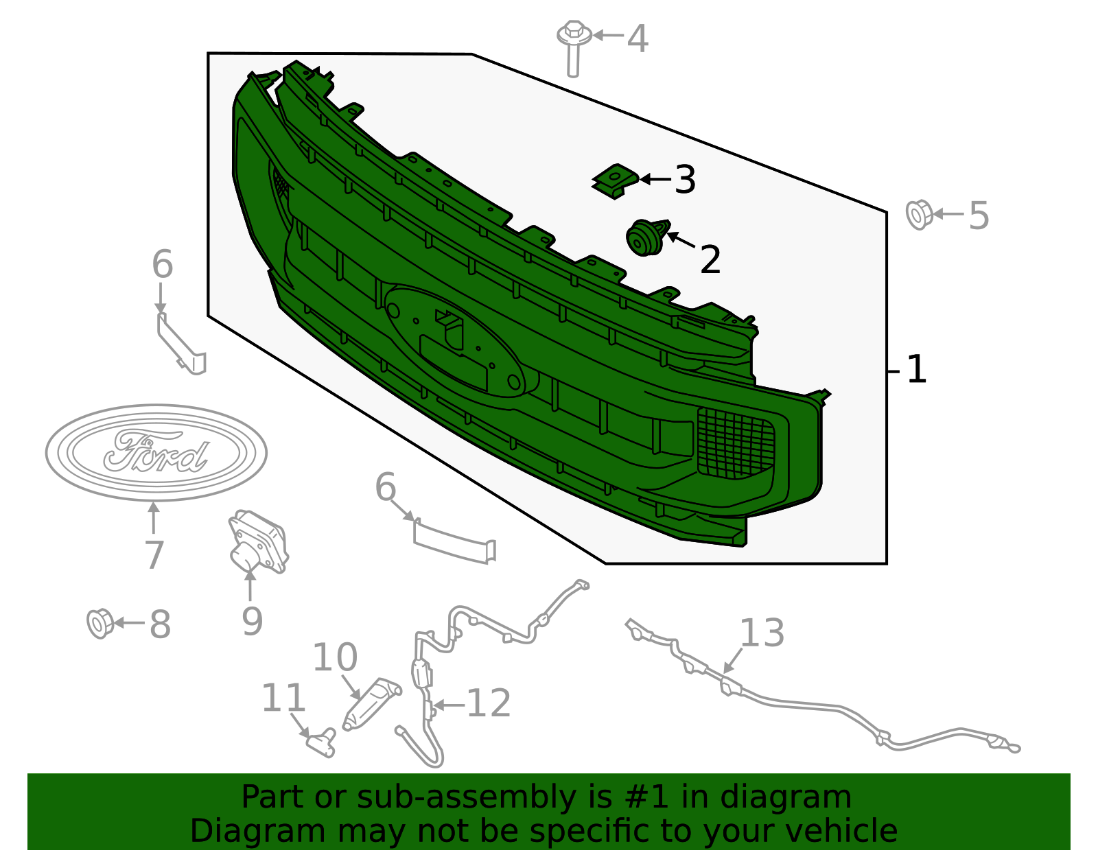 lc3z8200ba - Ford Grille Assembly 2020-2022 Ford | Performance Auto Parts