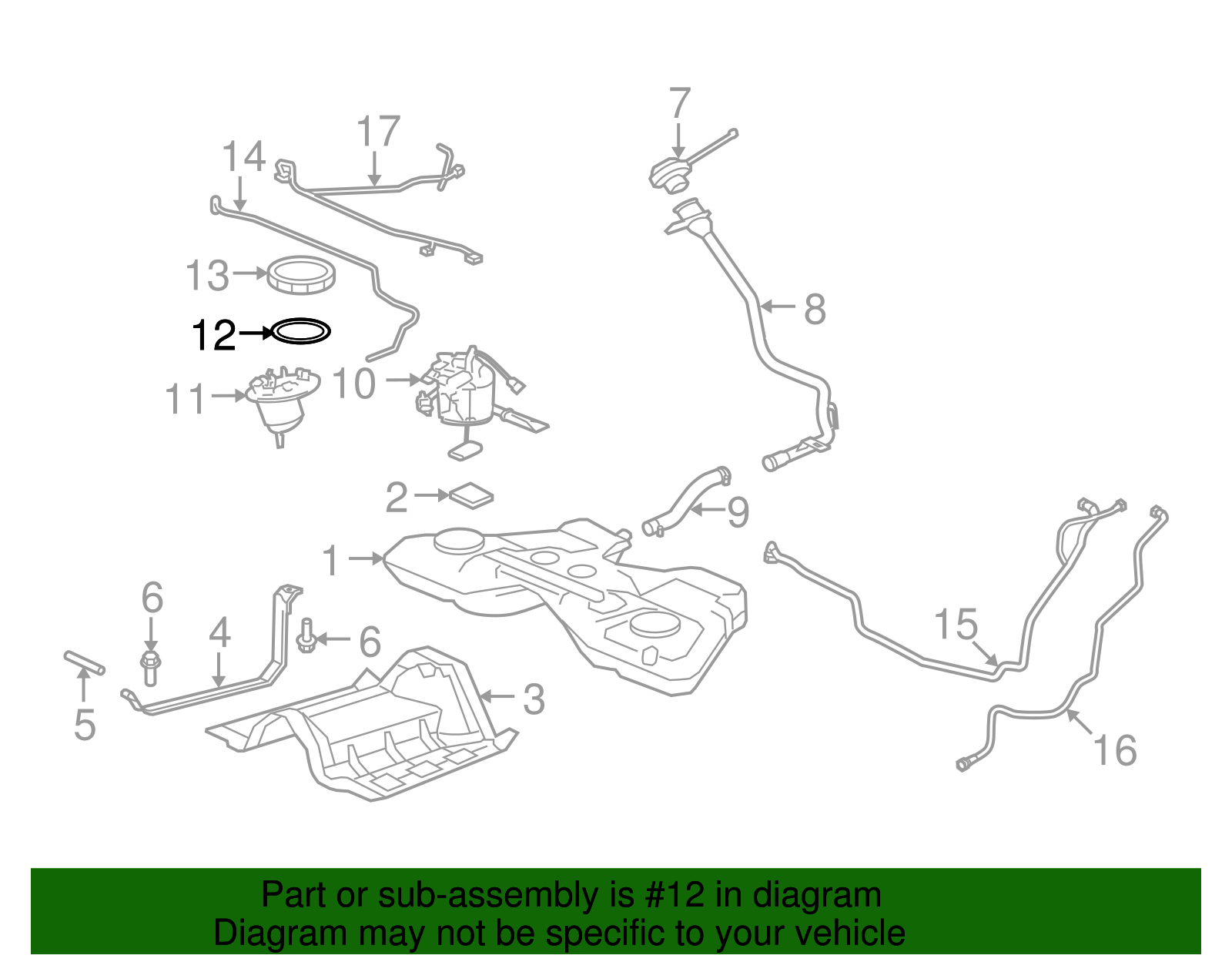 2010-2024 Jaguar Fuel Pump Gasket C2Z7361 | OEM Parts Online