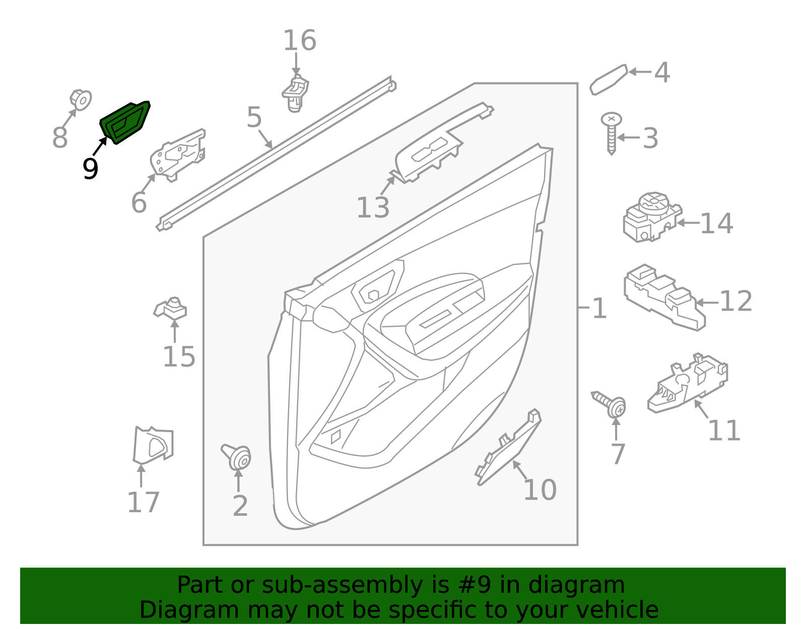 2013-2019 Hyundai Handle Bezel 82621-2W000-VFG | MotorMotor