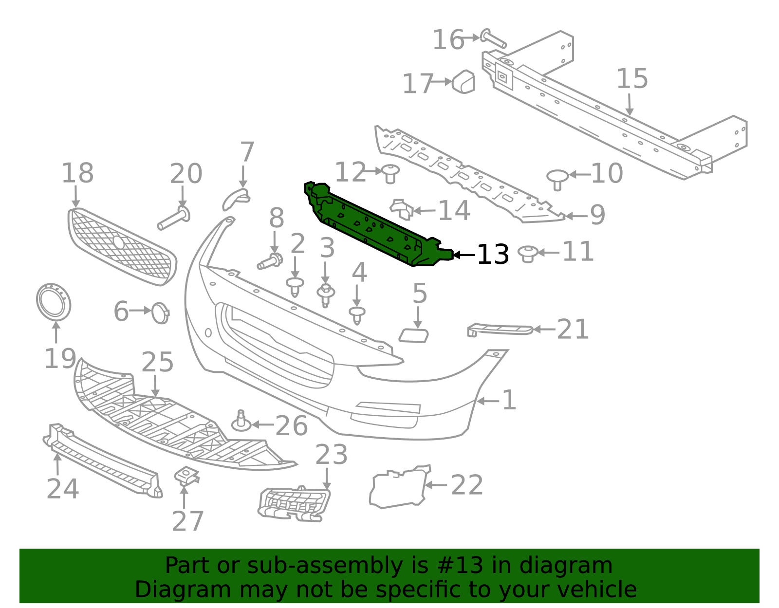 2017-2020 Jaguar XE Bumper Cover Reinforcement T4N33932 | JaguarParts.com