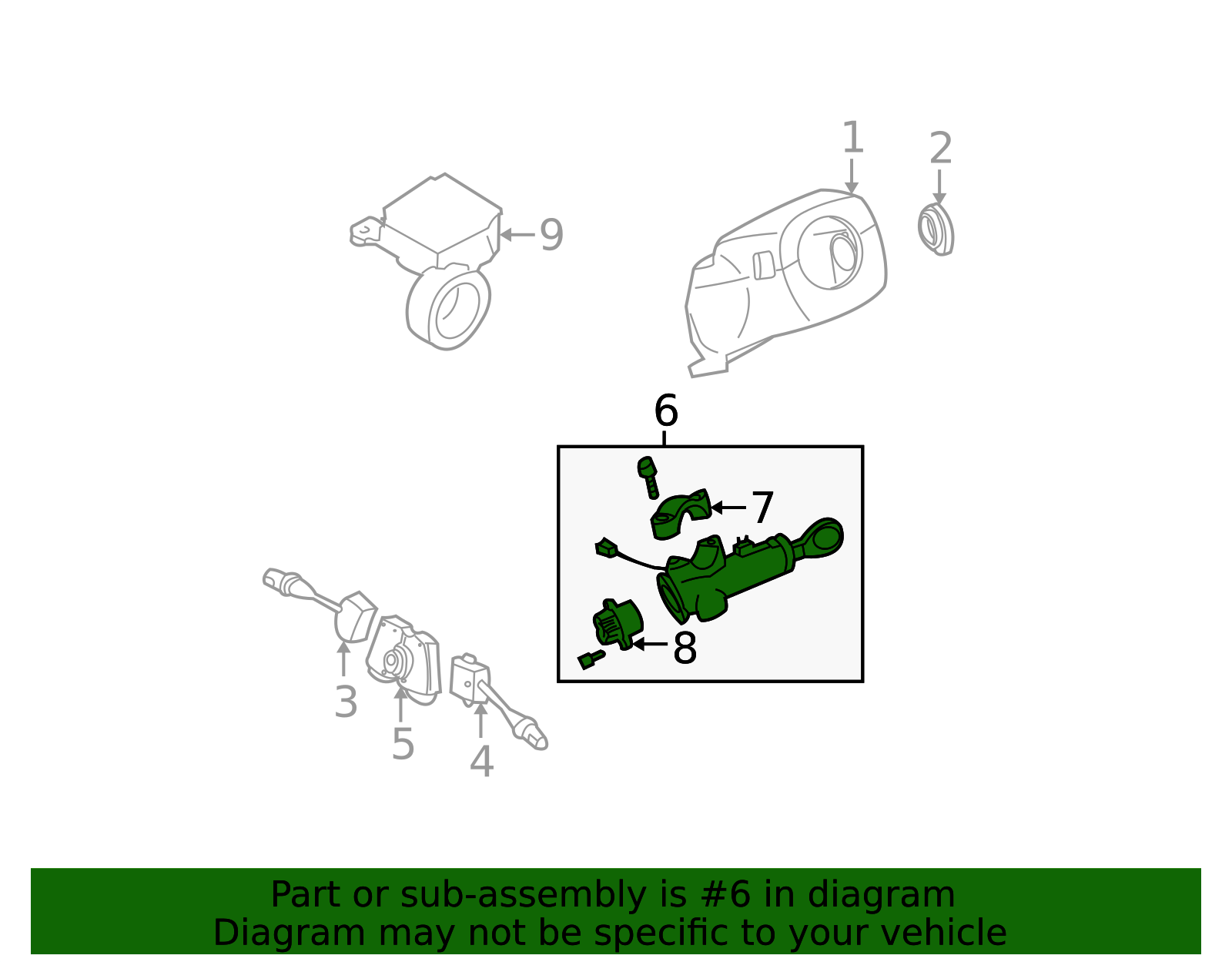 D8G00-6J388 - Ignition Lock Cylinder 1999-2004 Nissan | Official Nissan ...