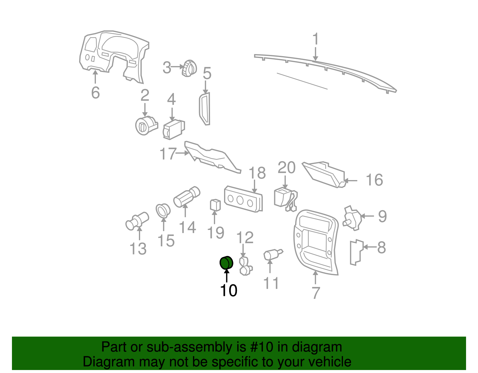 1998-2006 Ford Headlight Switch Knob F57Z-11666-A | Varsity Ford