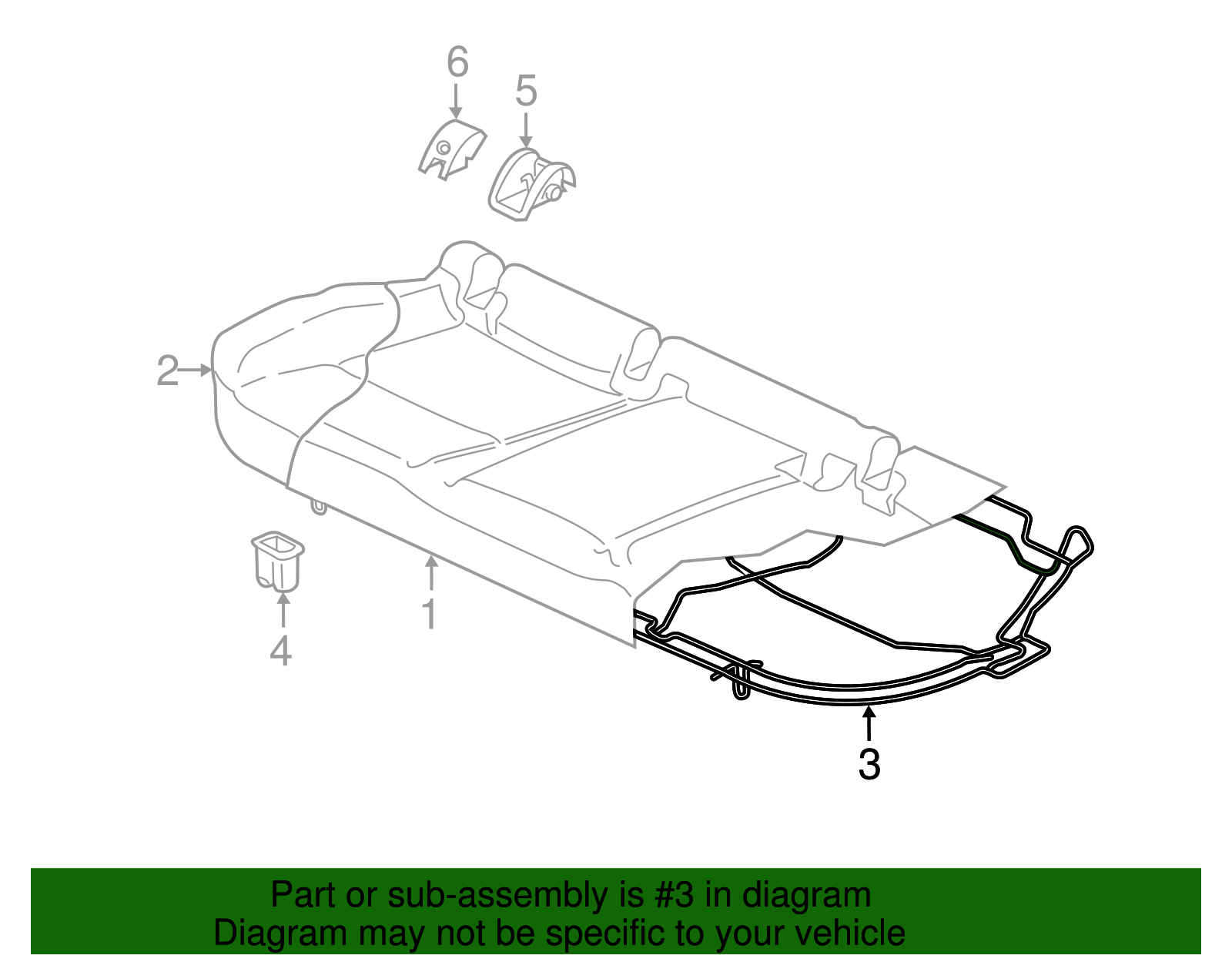 2015-2025 Volkswagen Seat Frame 5QM-885-305 | VW Direct Auto Parts