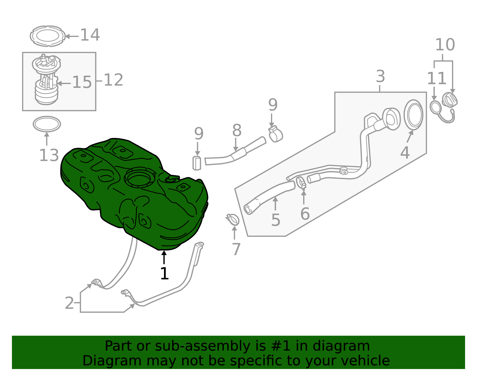 17202-3AN0D - Fuel Tank - 2014-2025 Nissan | Nissan OEM Parts Direct