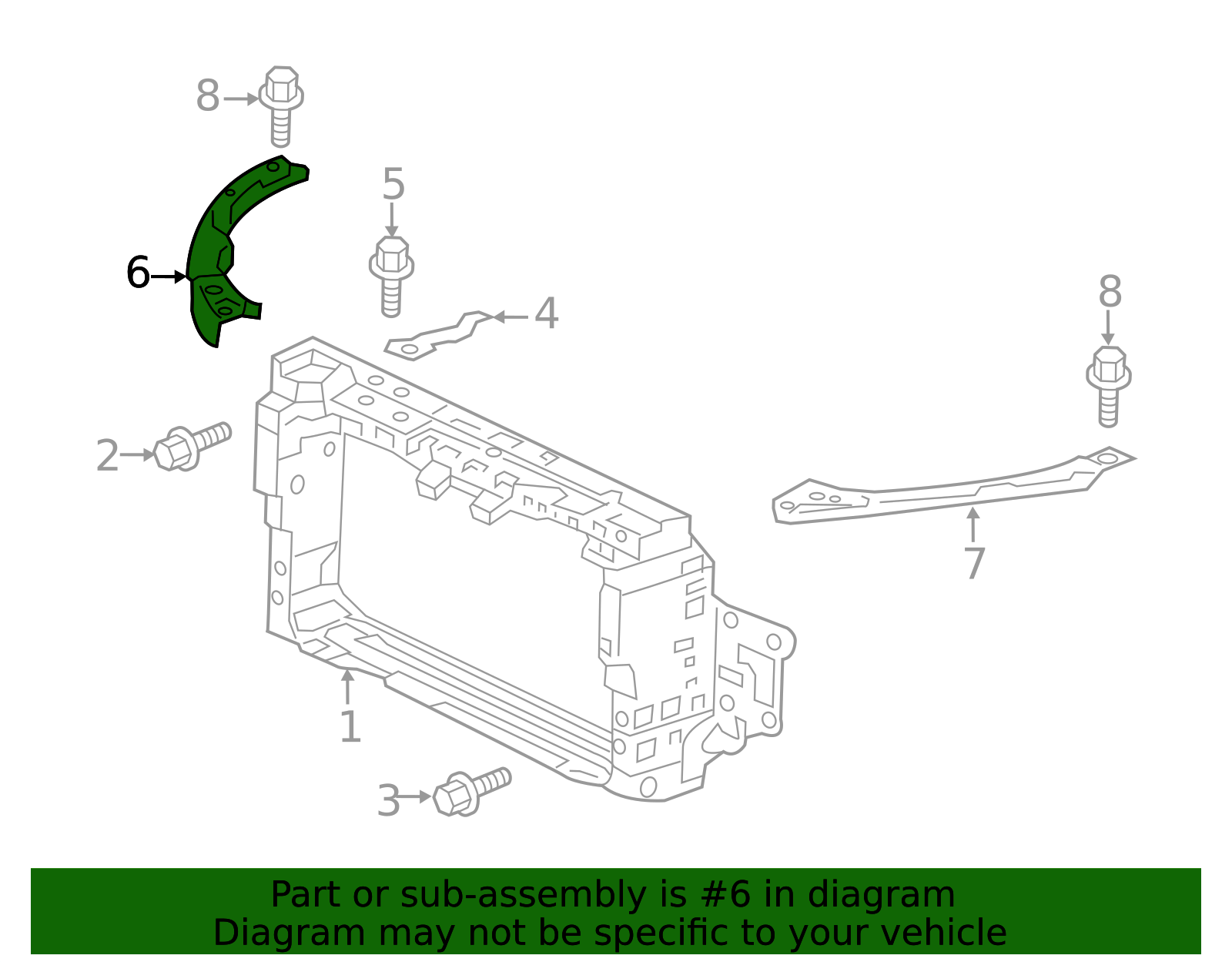 2018-2021 Honda Clarity Radiator Support Side Panel 71403-TRT-A00 ...