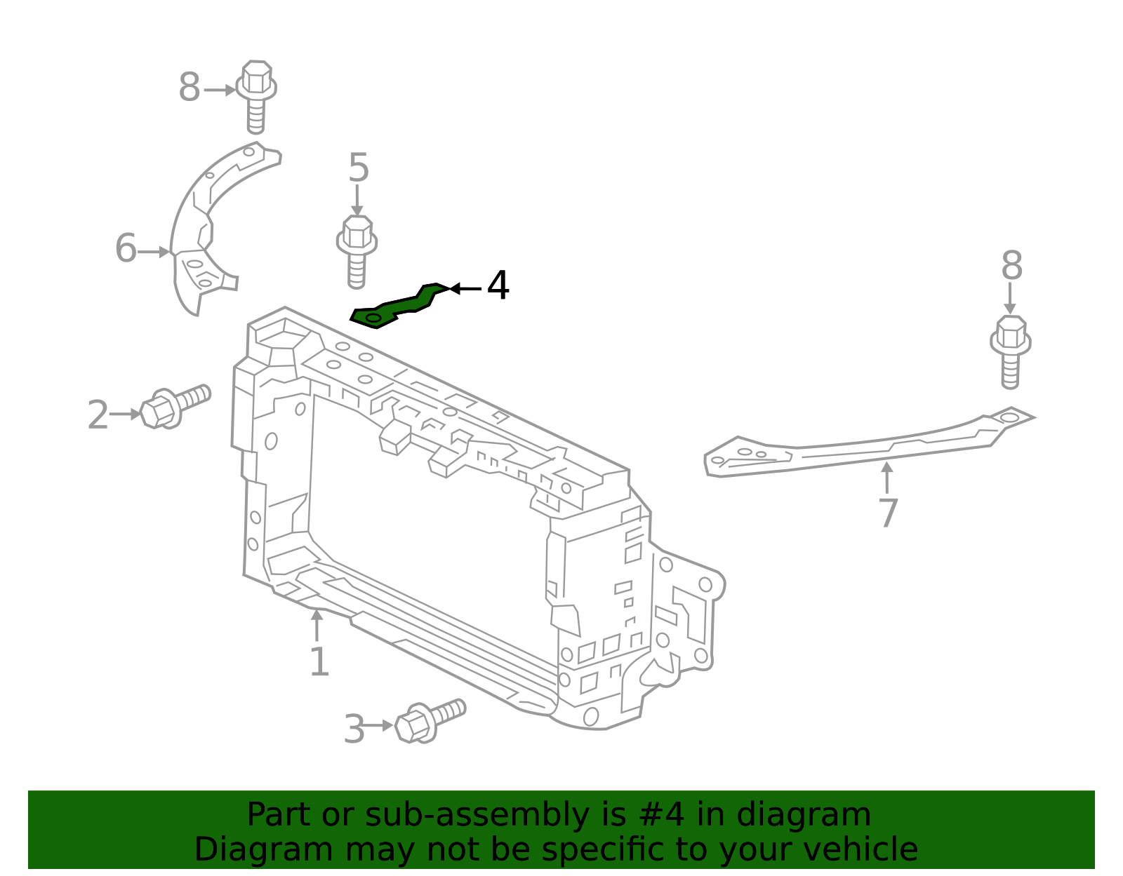 32750-5WJ-A00 - 2018-2021 Honda Clarity - Stay Bulkhead Center Engine ...
