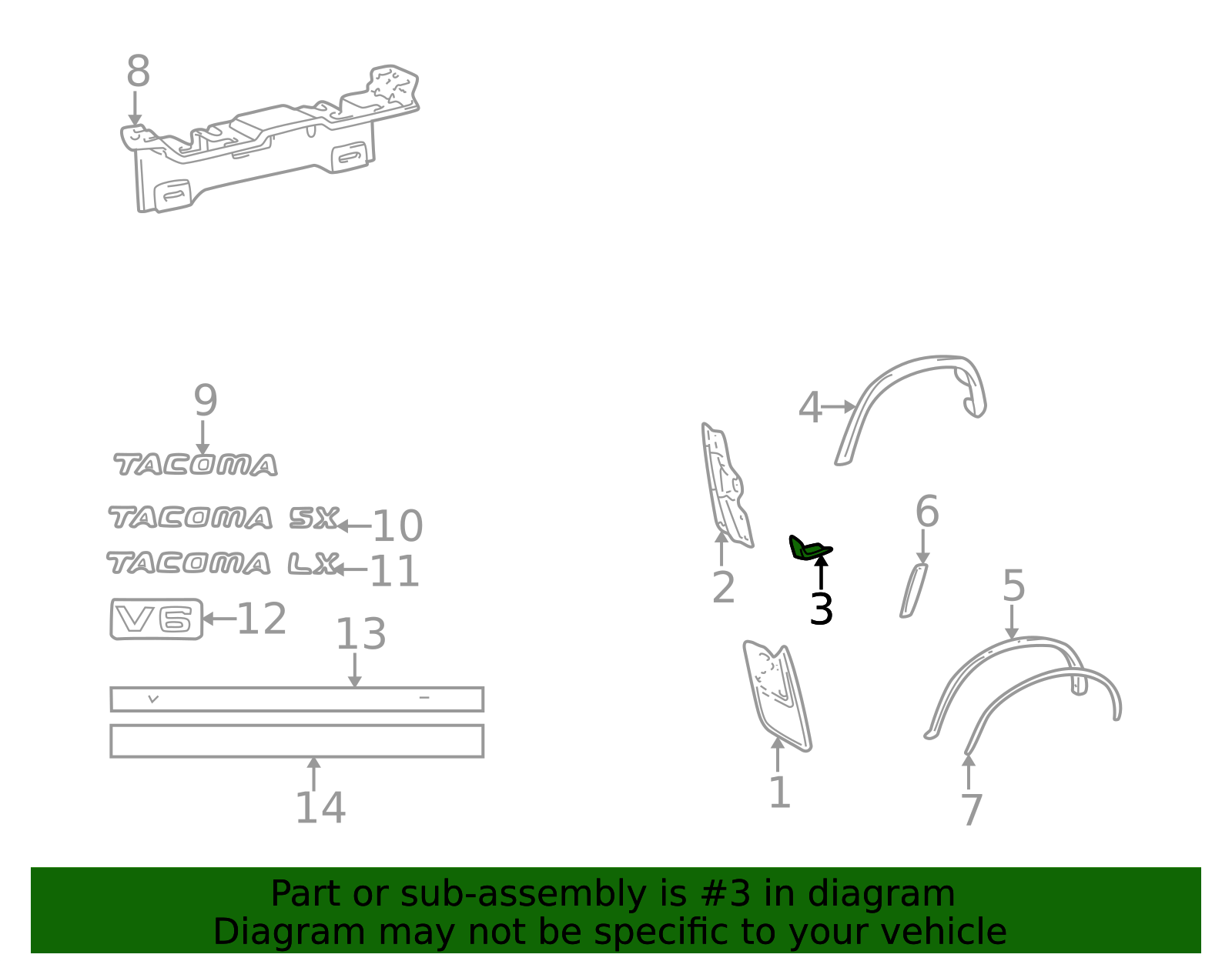 1995-2004 Toyota Tacoma Mud Guard Bracket 76646-04010 | MotorMotor