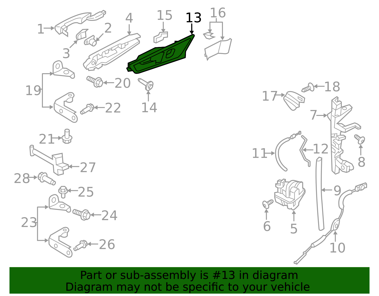 2015-2018 Ford Edge Handle, Inside HT4Z-5822601-AA | Ford OEM Parts Outlet