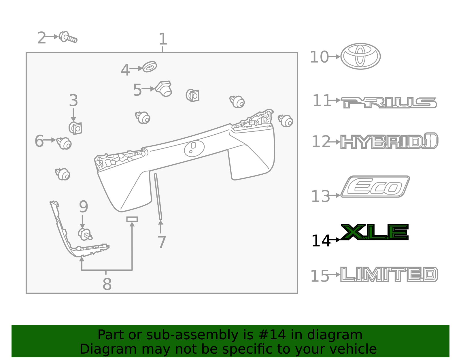 2019-2022 Toyota 2019-2022 Toyota - Nameplate 75444-47080 | Sparks Parts