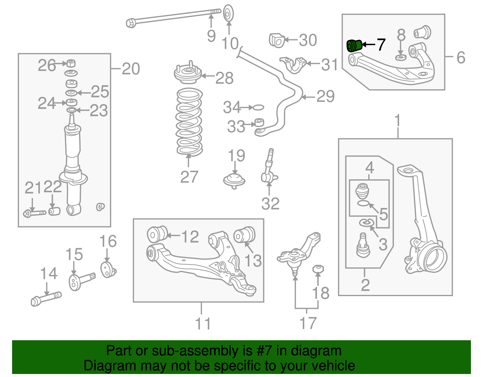 Genuine Toyota Suspension Control Arm Bushing (Left, Right, Front ...