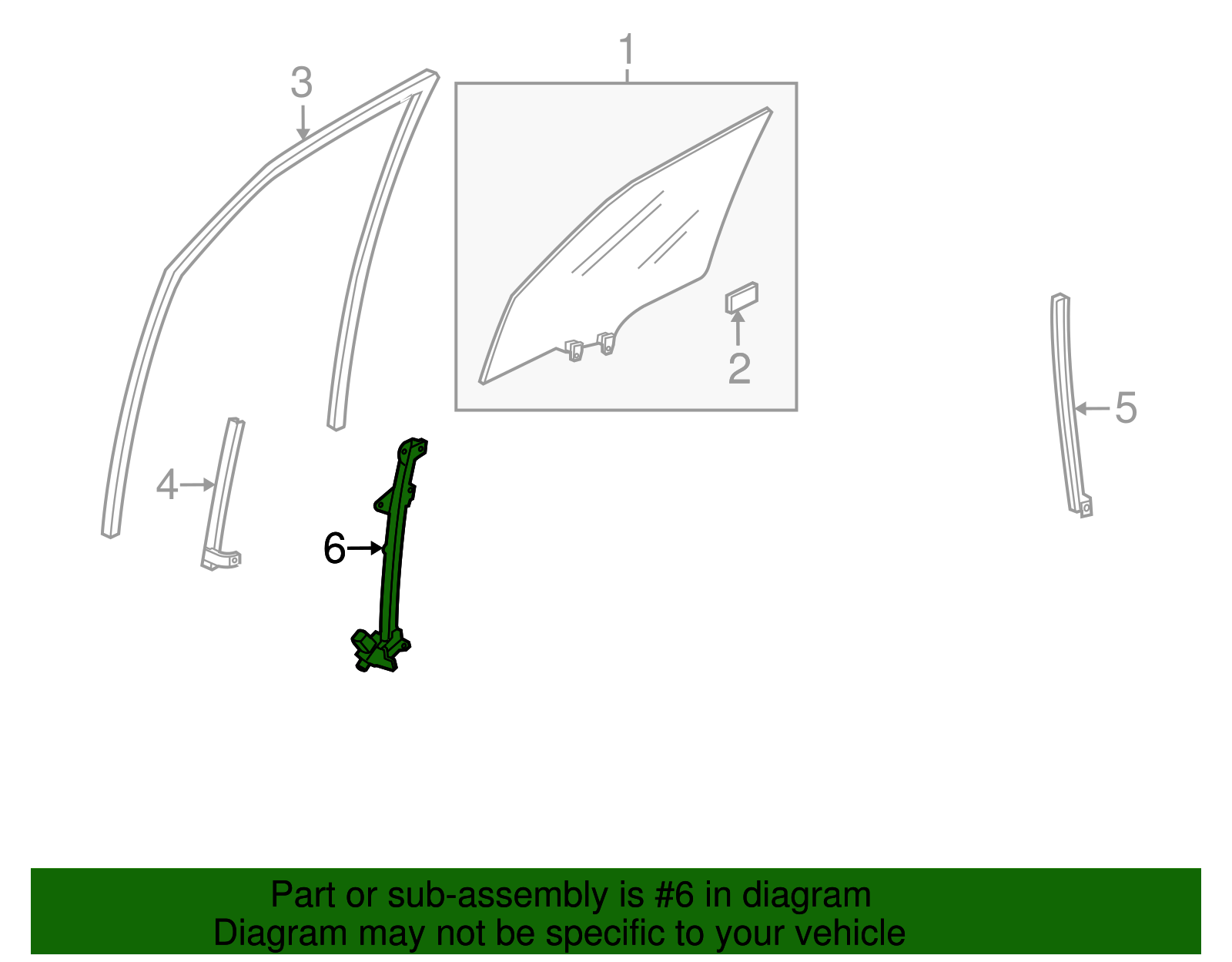 72250-SZA-A02 - 2009-2015 Honda Pilot - Regulator Assembly L Front Door Power | Genuine Honda Parts