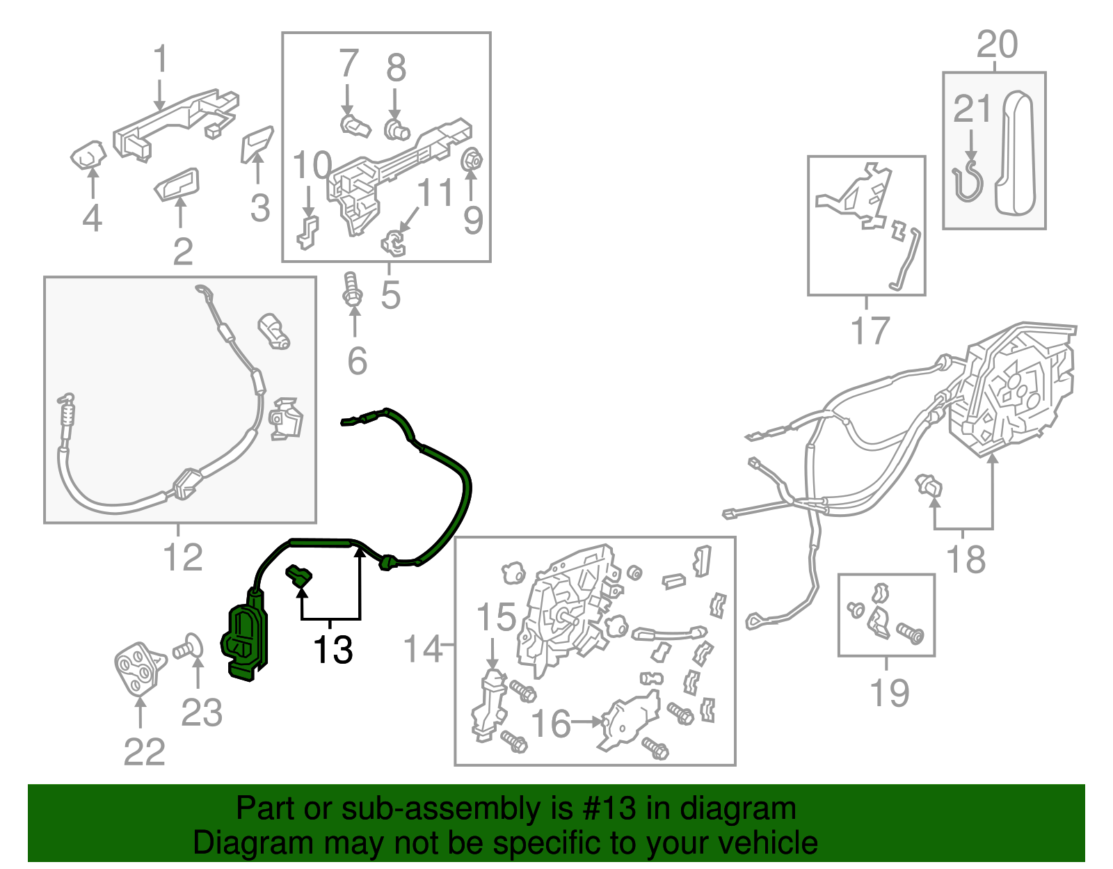 2018-2024 Honda Odyssey Latch Assembly 72655-THR-A01 | Honda Factory Parts