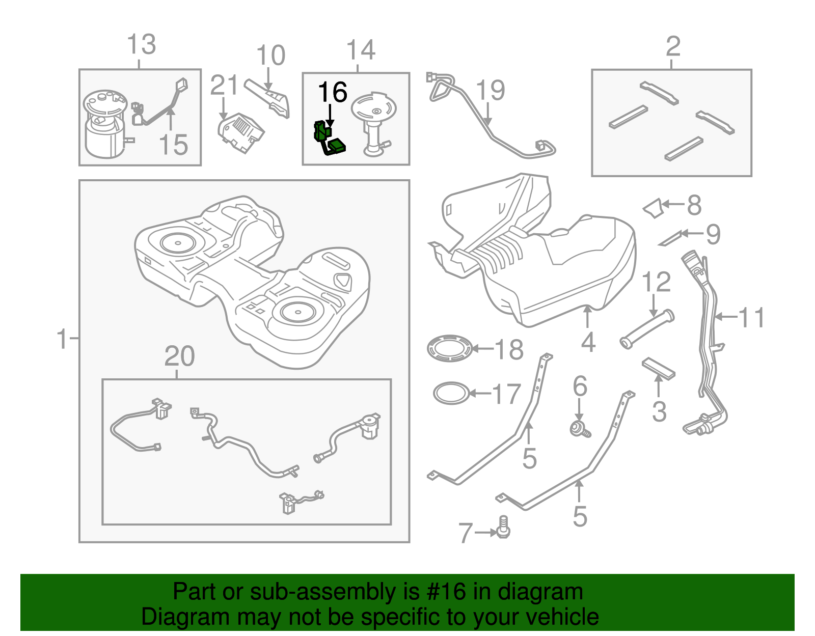 2013-2019 Ford | Fuel Gauge Sending Unit | DA8Z-9A299-C | Walls' Ford Parts