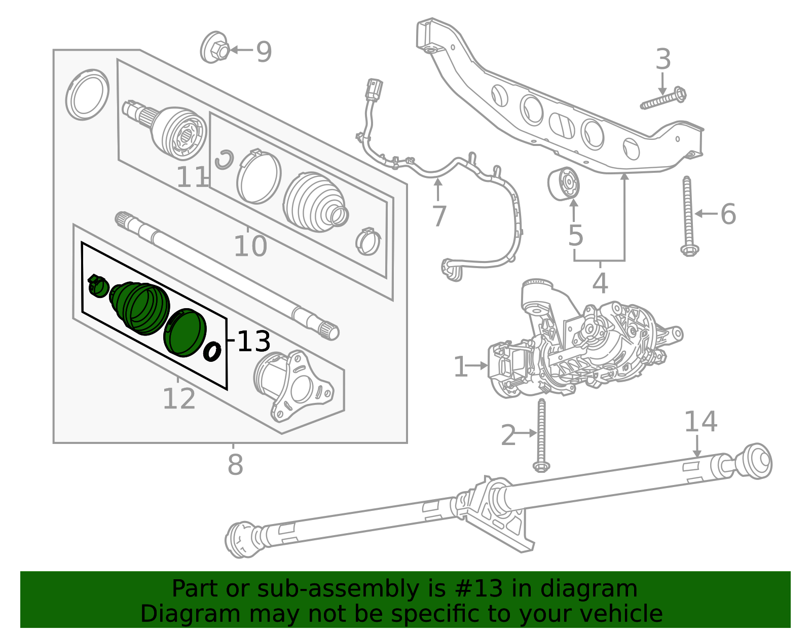 2013-2022 GM Rear Wheel Half-Shaft Inner Boot Kit with Clamps 95908486 ...