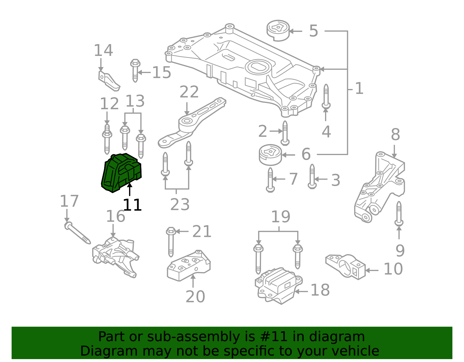 1K0-199-262-CN - Volkswagen Motor Mount 2010-2015 Volkswagen ...