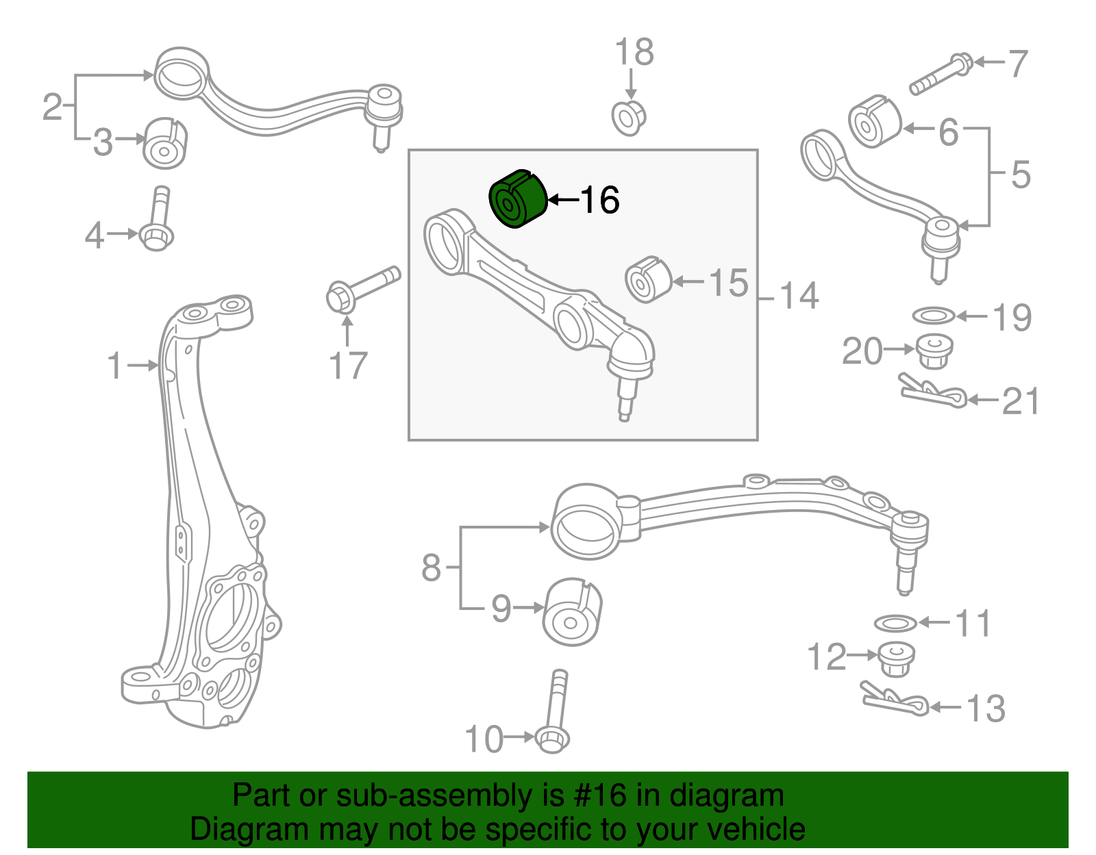 Genuine Ft Lower Control Arm Rear Bushing for 2014-2022 Hyundai | Part ...