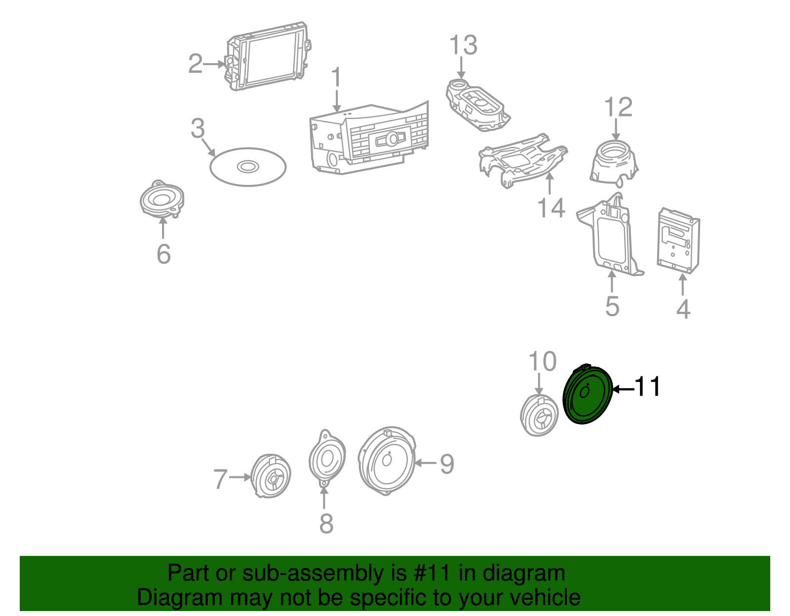 212-820-00-76 - Rear Dr Speaker 2010-2018 Mercedes-Benz | Mercedes-Benz ...