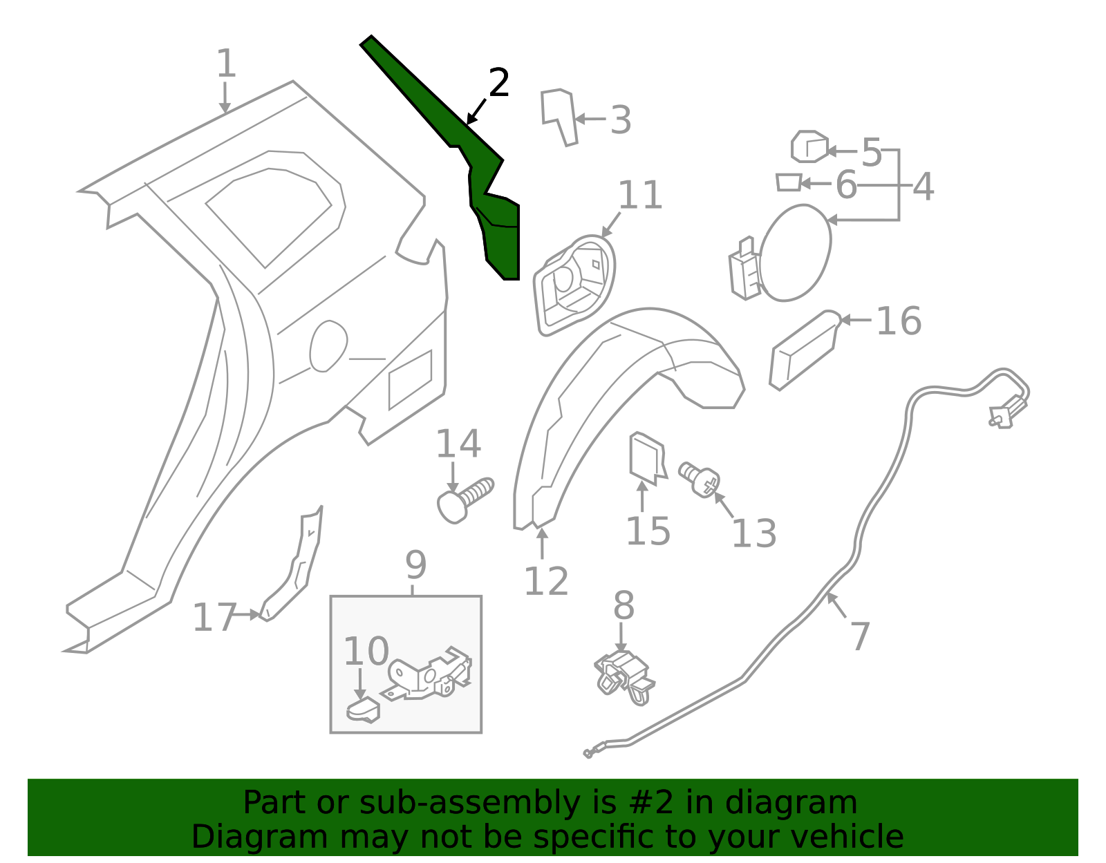 Hyundai - 71520-2B201 - Quarter Extension - 2007-2012 Hyundai Santa Fe ...