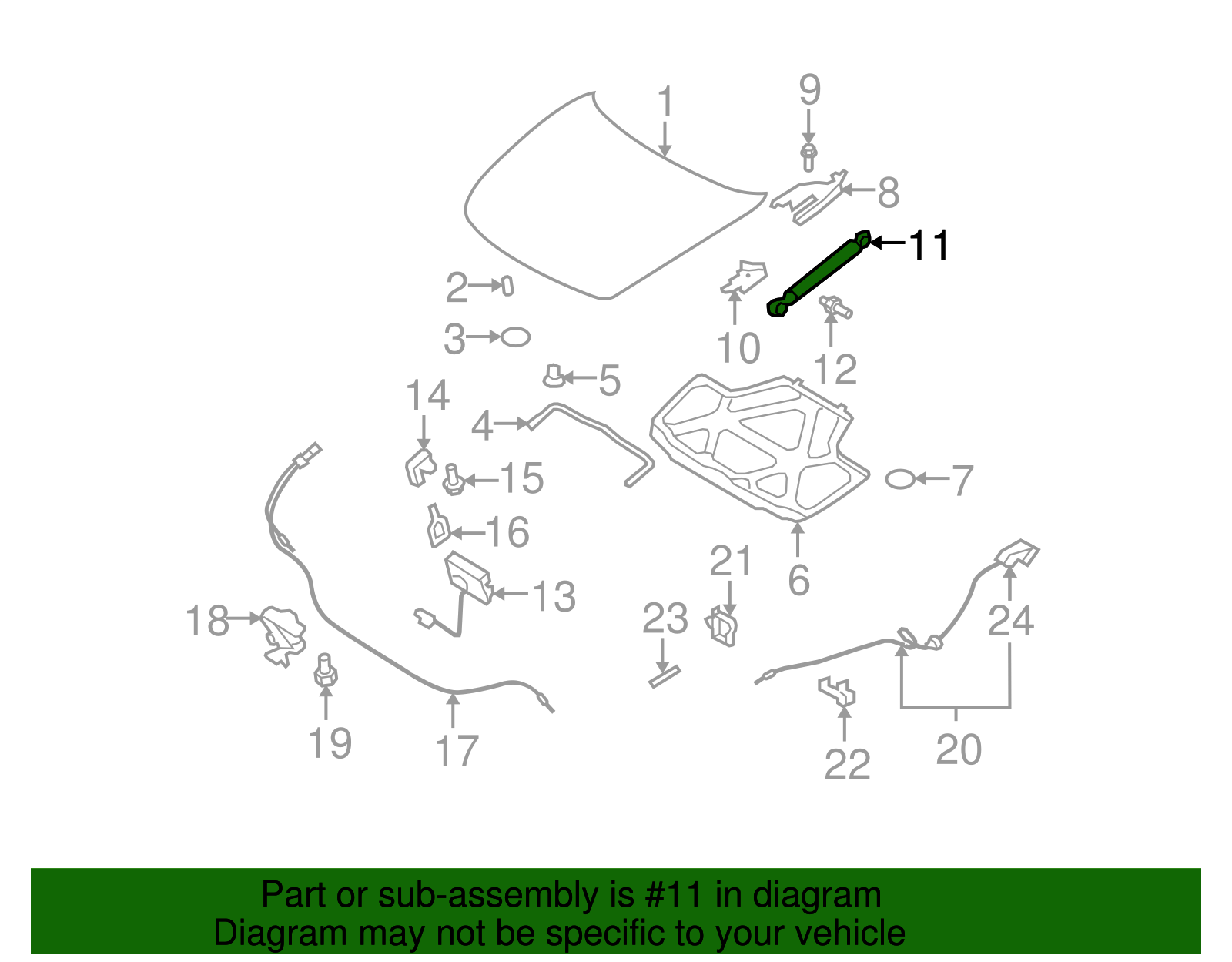 2007-2015 Infiniti Value Advantage™ STAY ASSY HOOD E5C70-JK00KNW ...