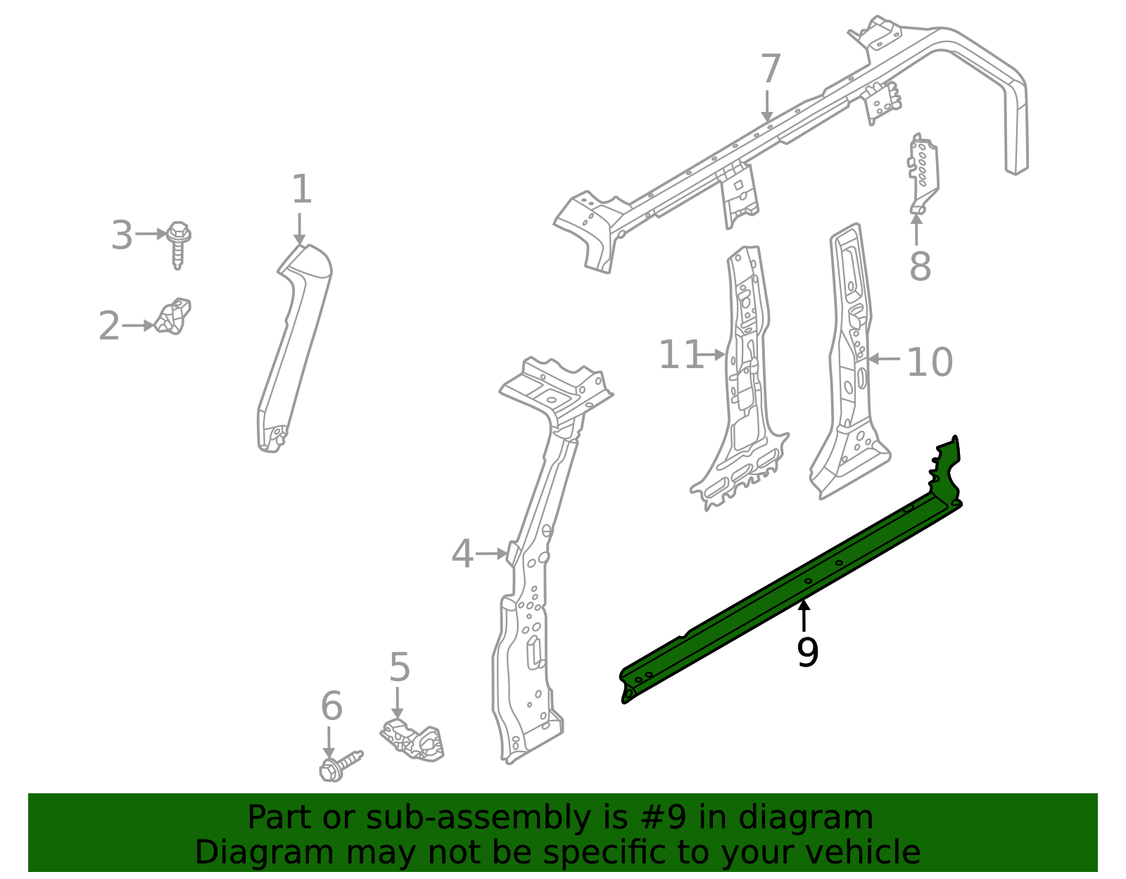 2021-2025 Ford Bronco Inner Rocker M2DZ-7810128-A | Ford OEM Parts Outlet