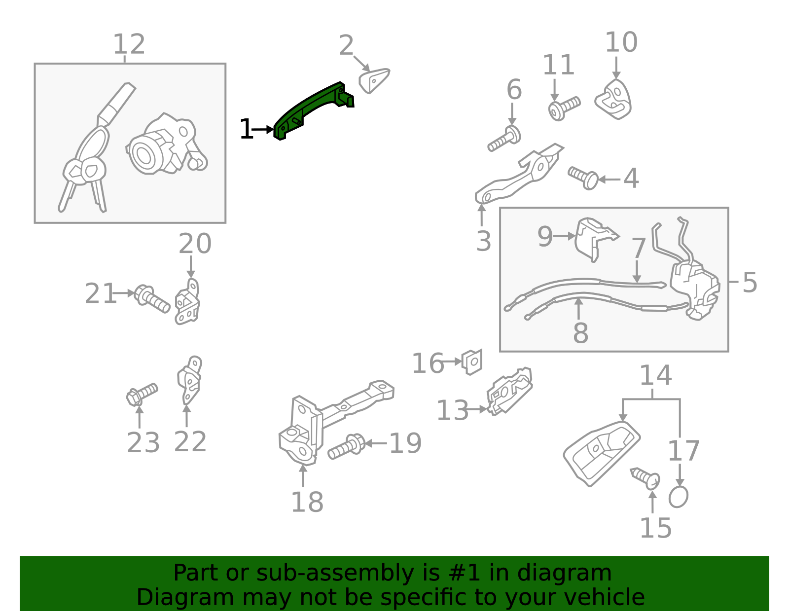 2012-2017 Hyundai Accent Handle, Outside 82651-1R050 | MotorMotor