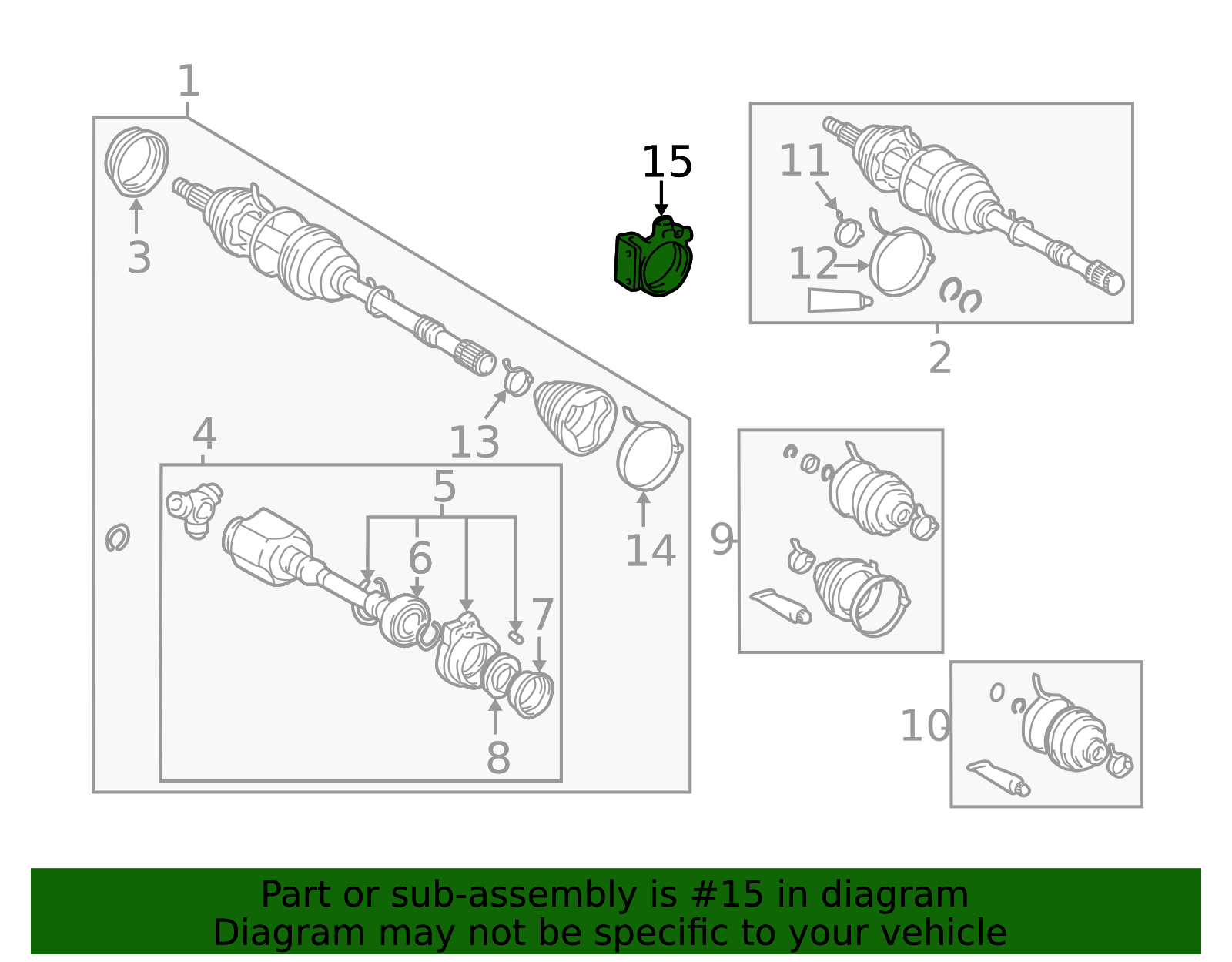 43457-28020 - Cv Axle Shaft Carrier Bearing Bracket - 2001-2010 Toyota ...