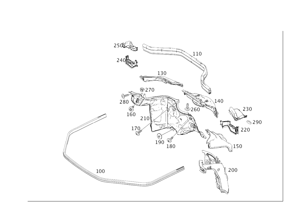 166-887-01-98 - Engine Hood Seal 2006-2019 Mercedes-Benz | Mercedes ...