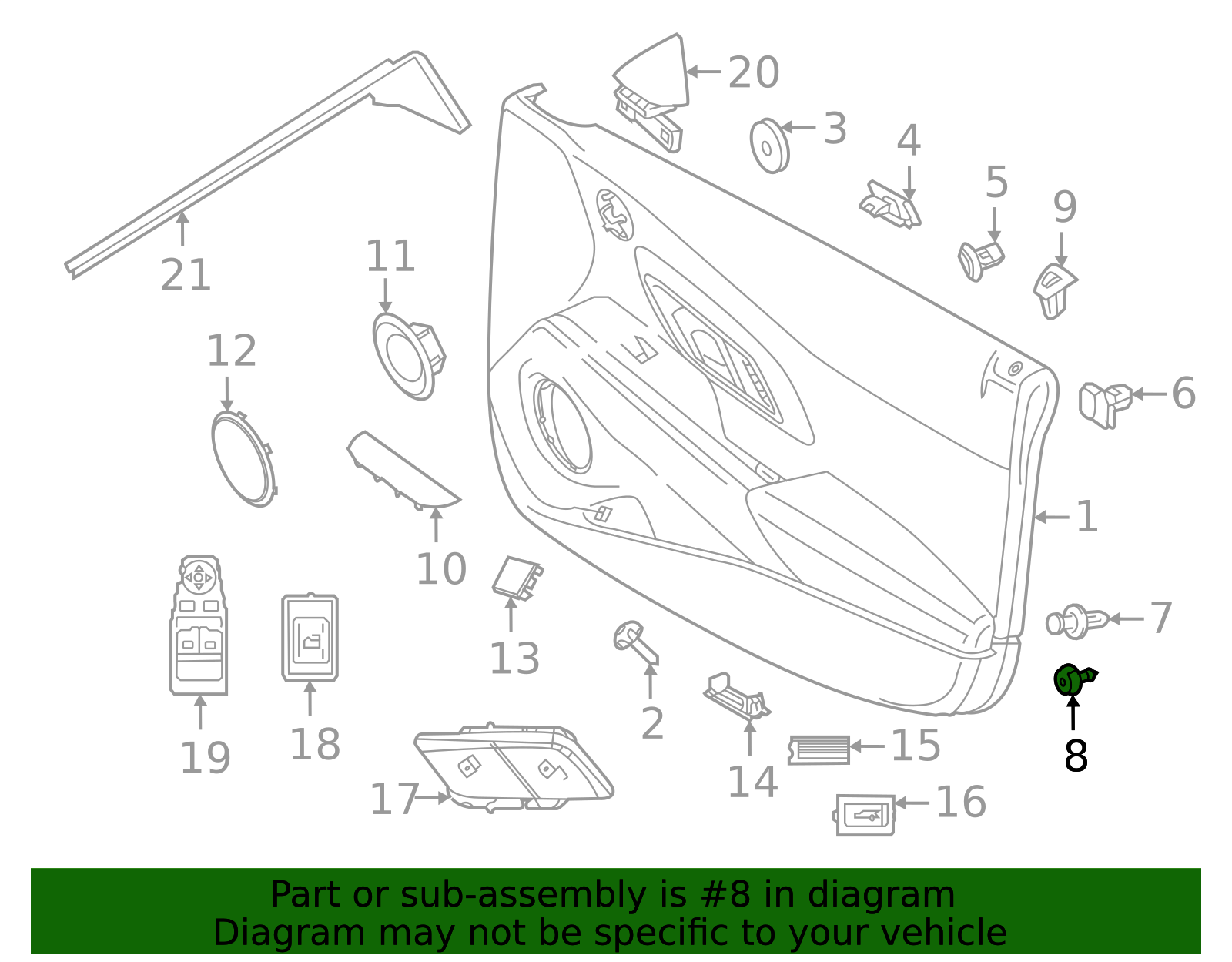 Genuine Official Toyota Door Trim Panel Clip part# 90118-WA119 for ...