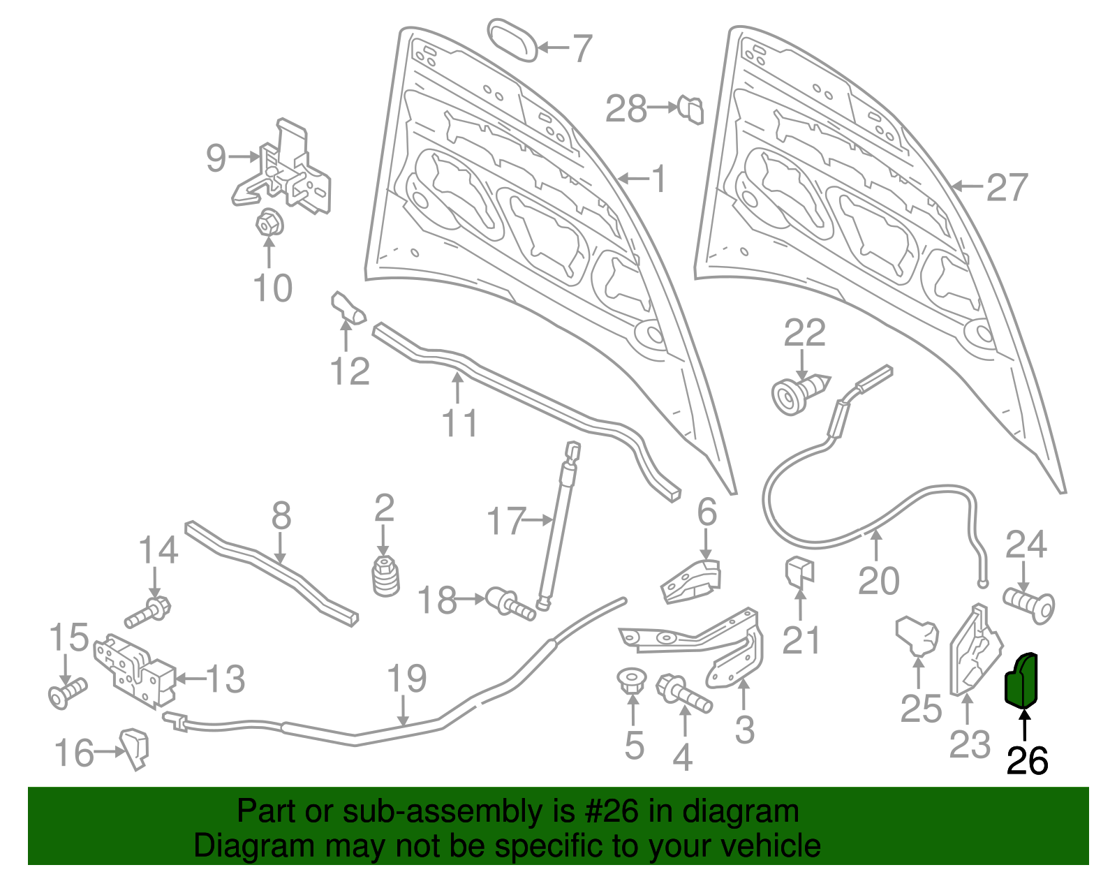 958-511-533-00-OB8 - High-Quality Hood Release Handle for 2011-2018 ...