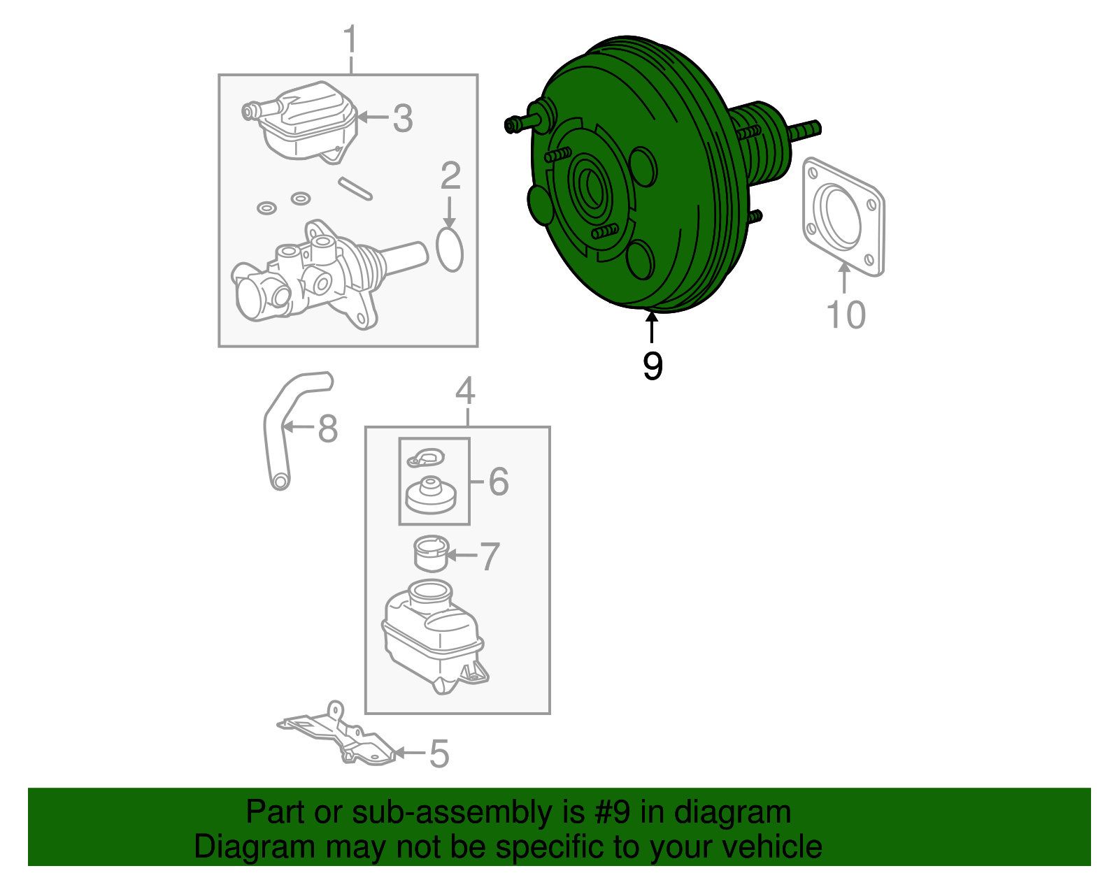 44610-0E060 - Power Brake Booster - 2010-2013 Toyota Highlander | Lithia Toyota Parts