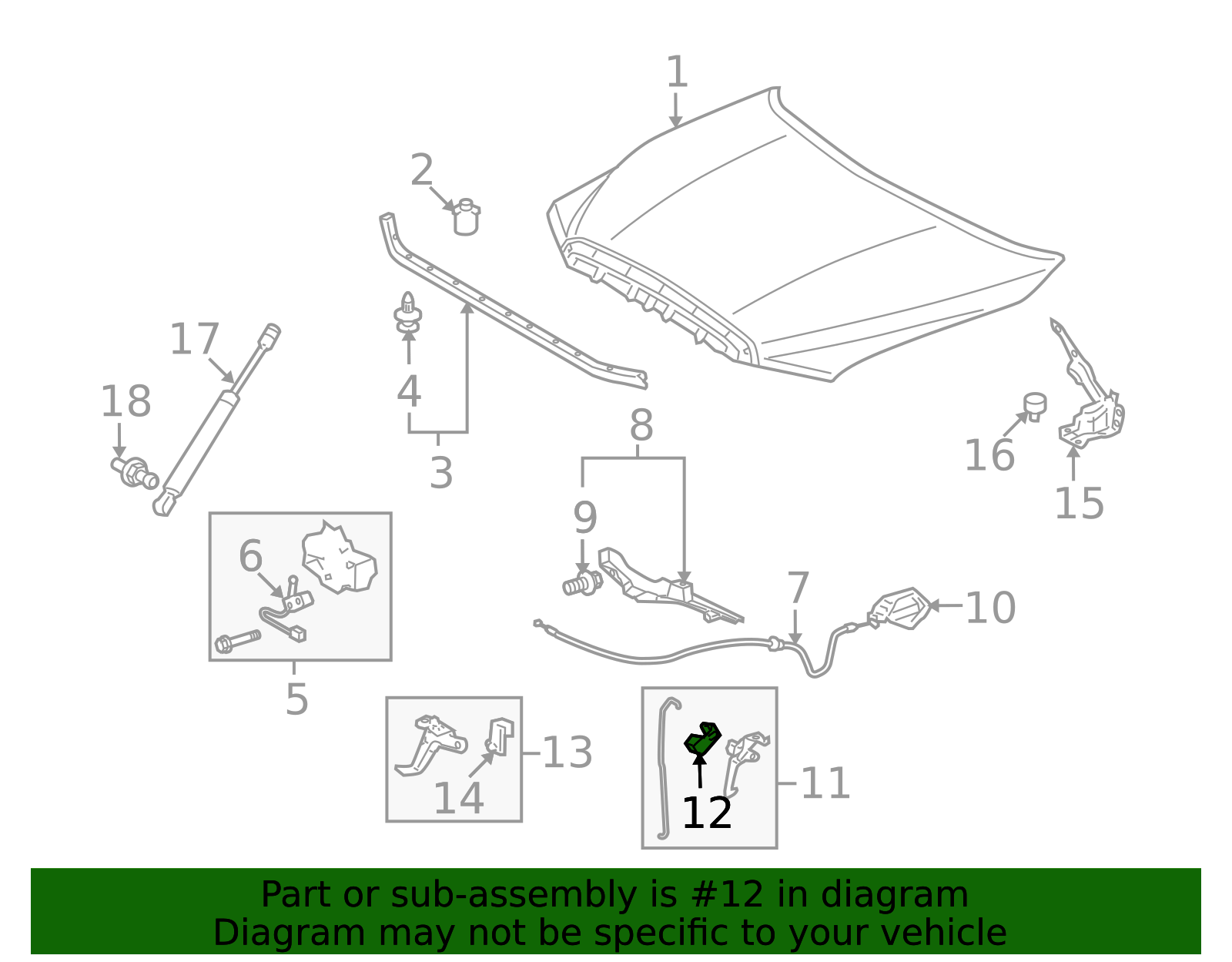 Toyota Parts Hood Latch Clip 69759-0C010 | Toyota Parts|Toyota Online ...