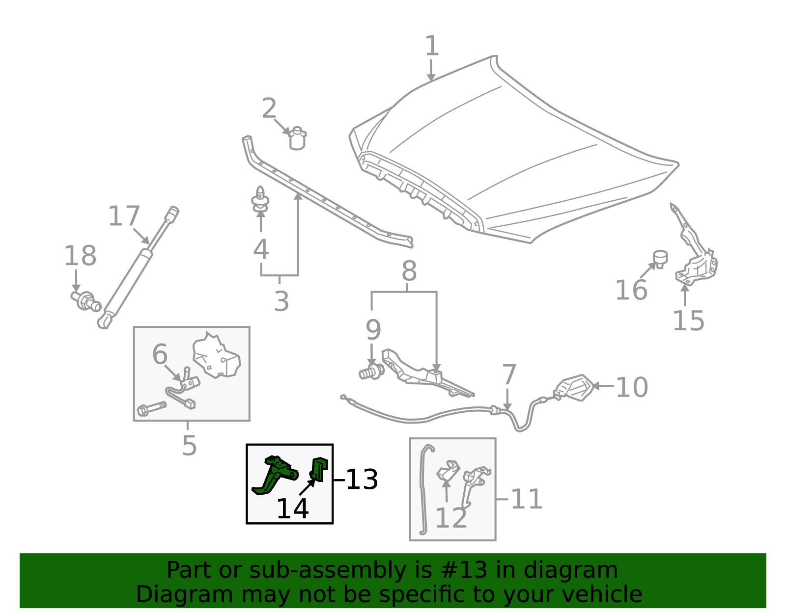 Genuine Official Toyota Catch Lever part# 53540-0C050 for 2010-2022 ...