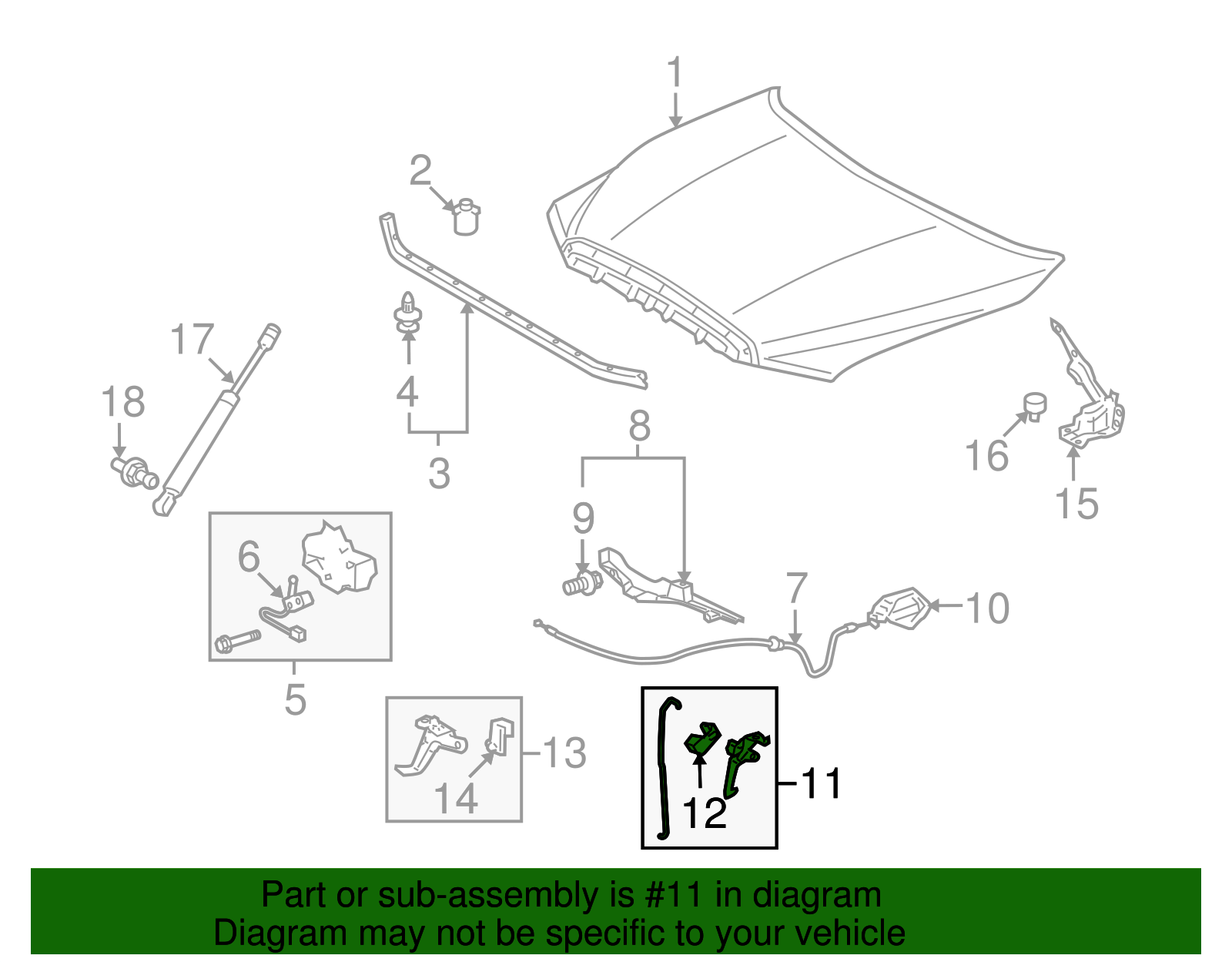 2008-2022 Toyota Hood Safety Catch 53550-0C060 | Toyota Parts Center