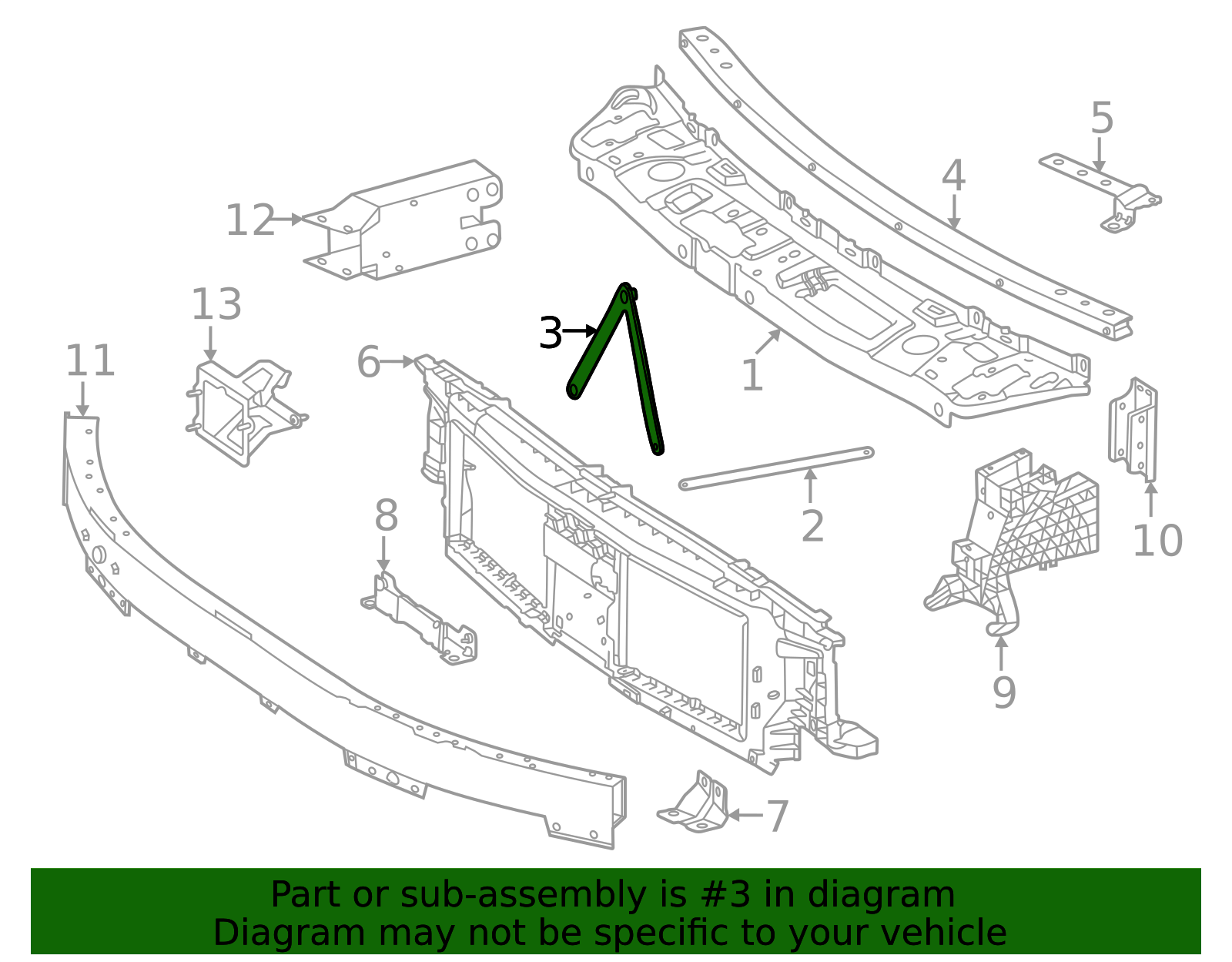 206-620-55-01 - Center Brace Mercedes-Benz Premier Parts