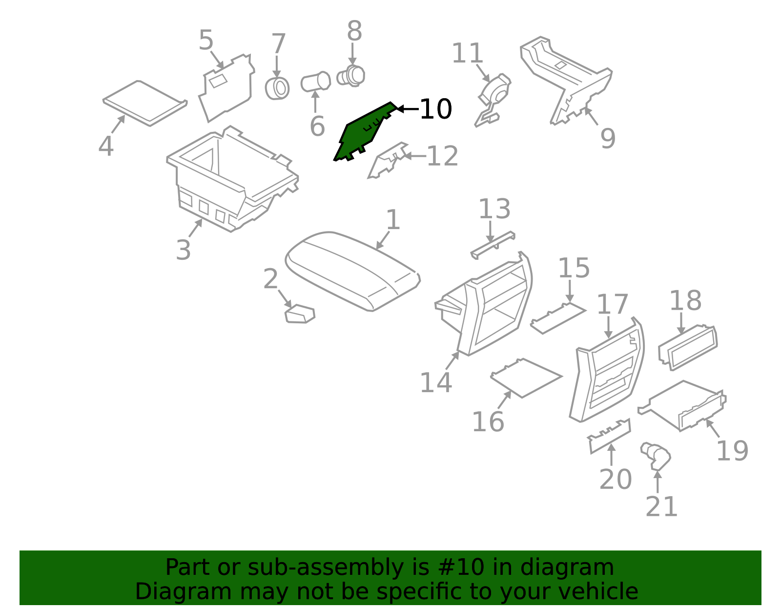 Genuine BMW 51-16-9-252-106 | Rear Trim for Front Storage Compartment ...