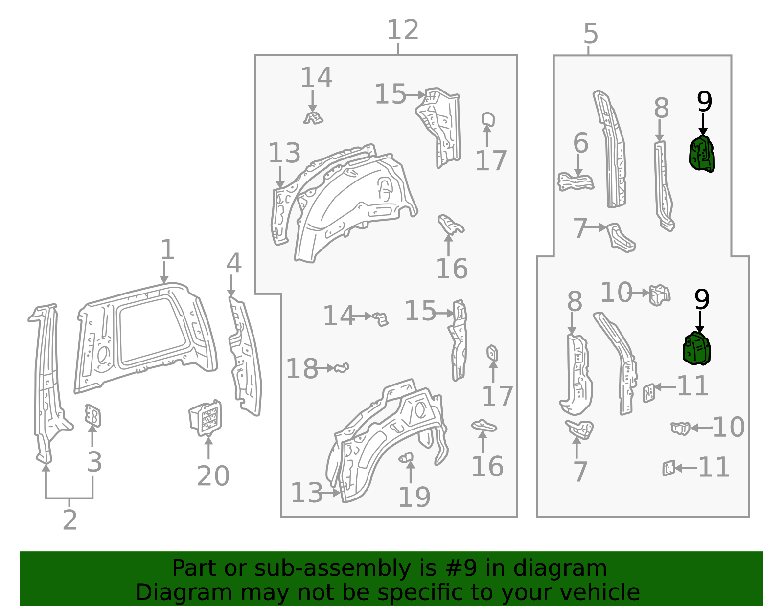 1996-2000 Toyota RAV4 Rear Panel Assembly Filler Panel 61624-42010 ...