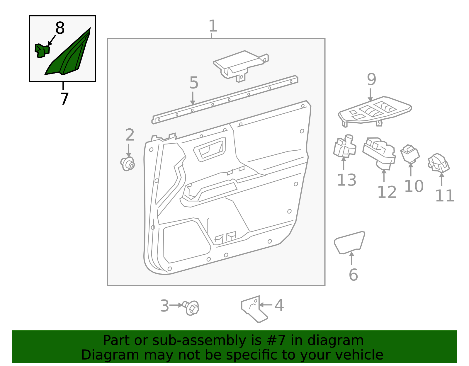 Genuine Official Toyota Door Mirror Trim Ring (Left, Front, Lower) part ...