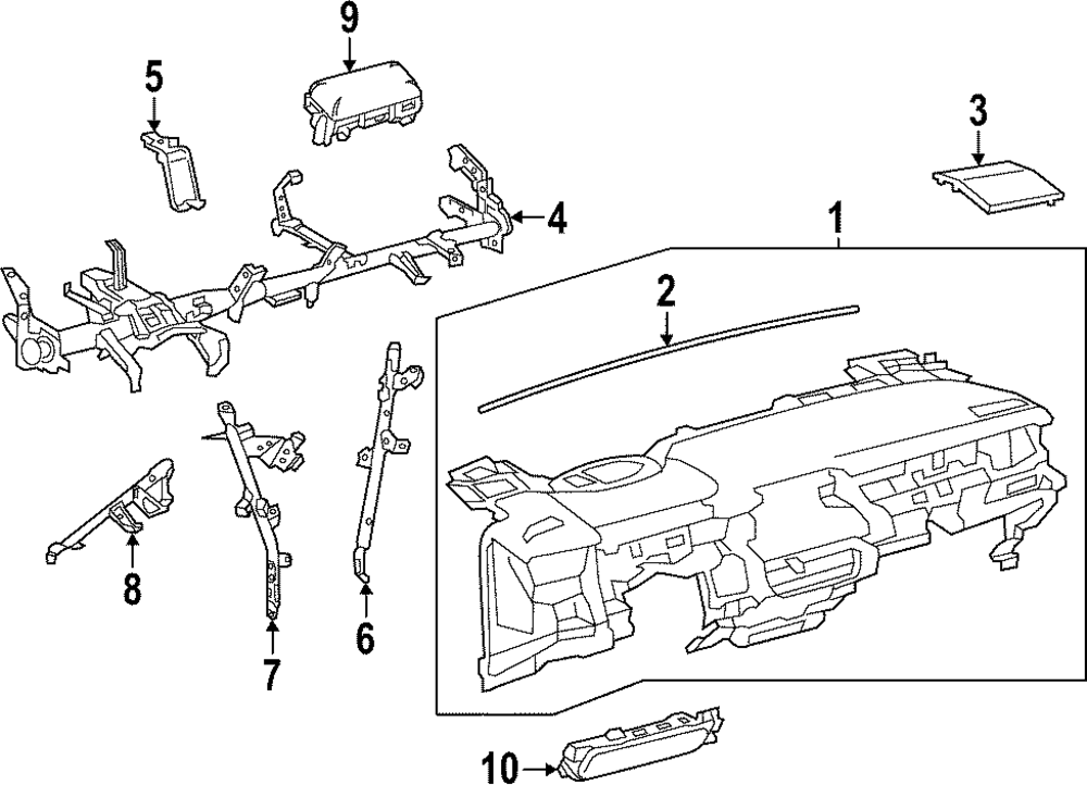 55307-0A120 - 2023-2024 Toyota Corolla Cross - Instrument Panel Cross ...