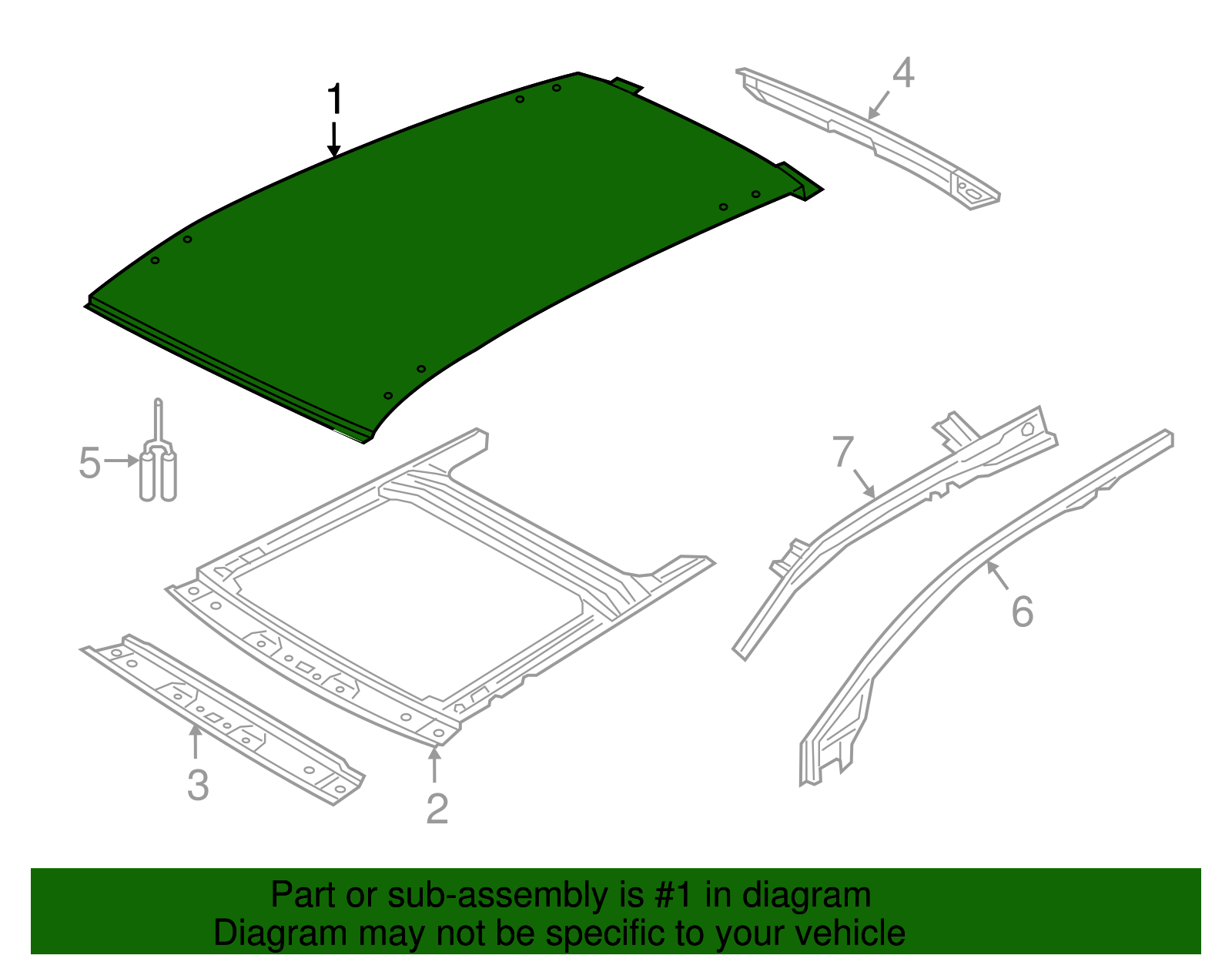5G9-817-101 - Roof Panel 2015-2019 Volkswagen | Wolfsburg Parts Direct