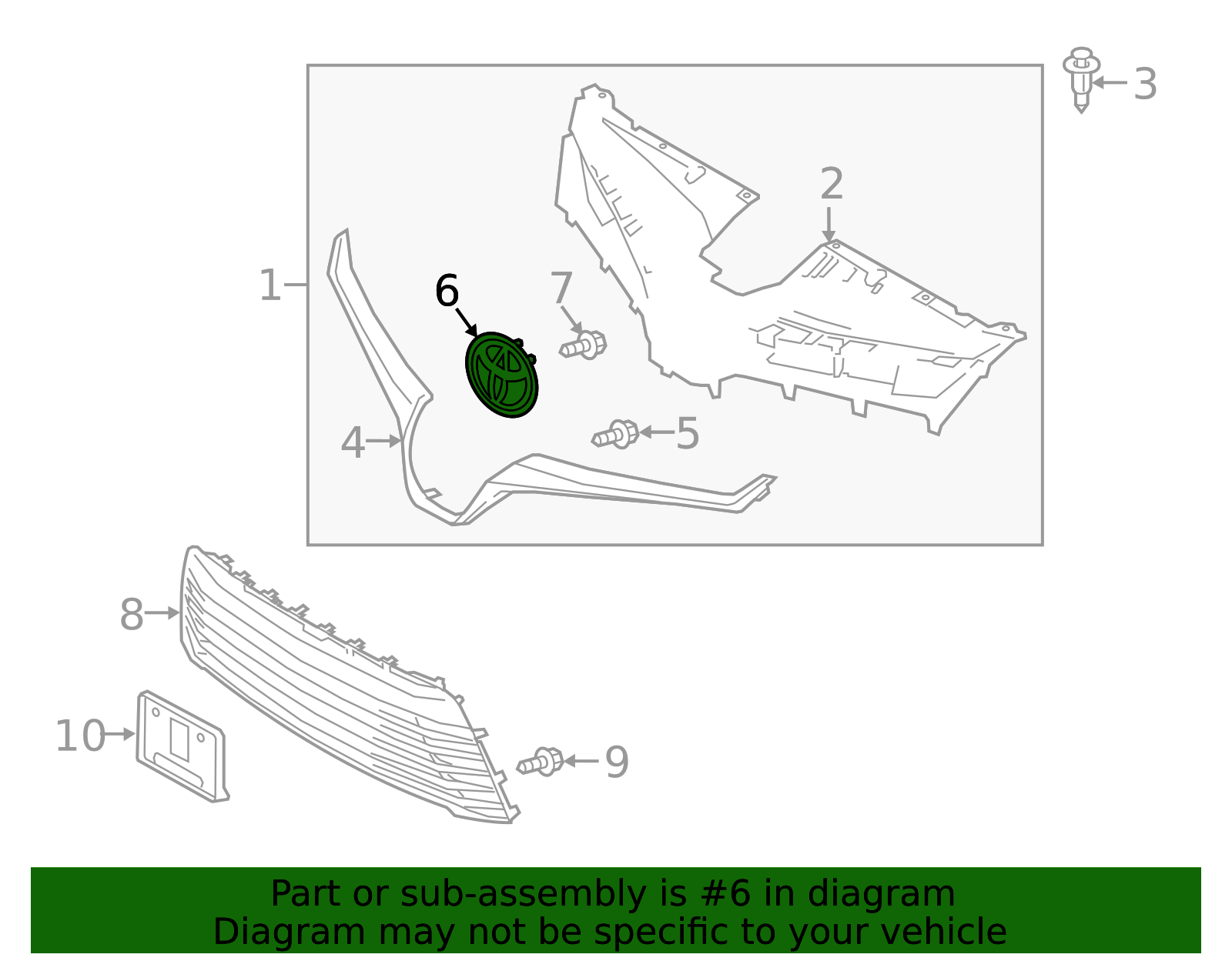53141-0R150 - Emblem Sub-Assembly 2017-2025 Toyota | Fred Haas Toyota Parts