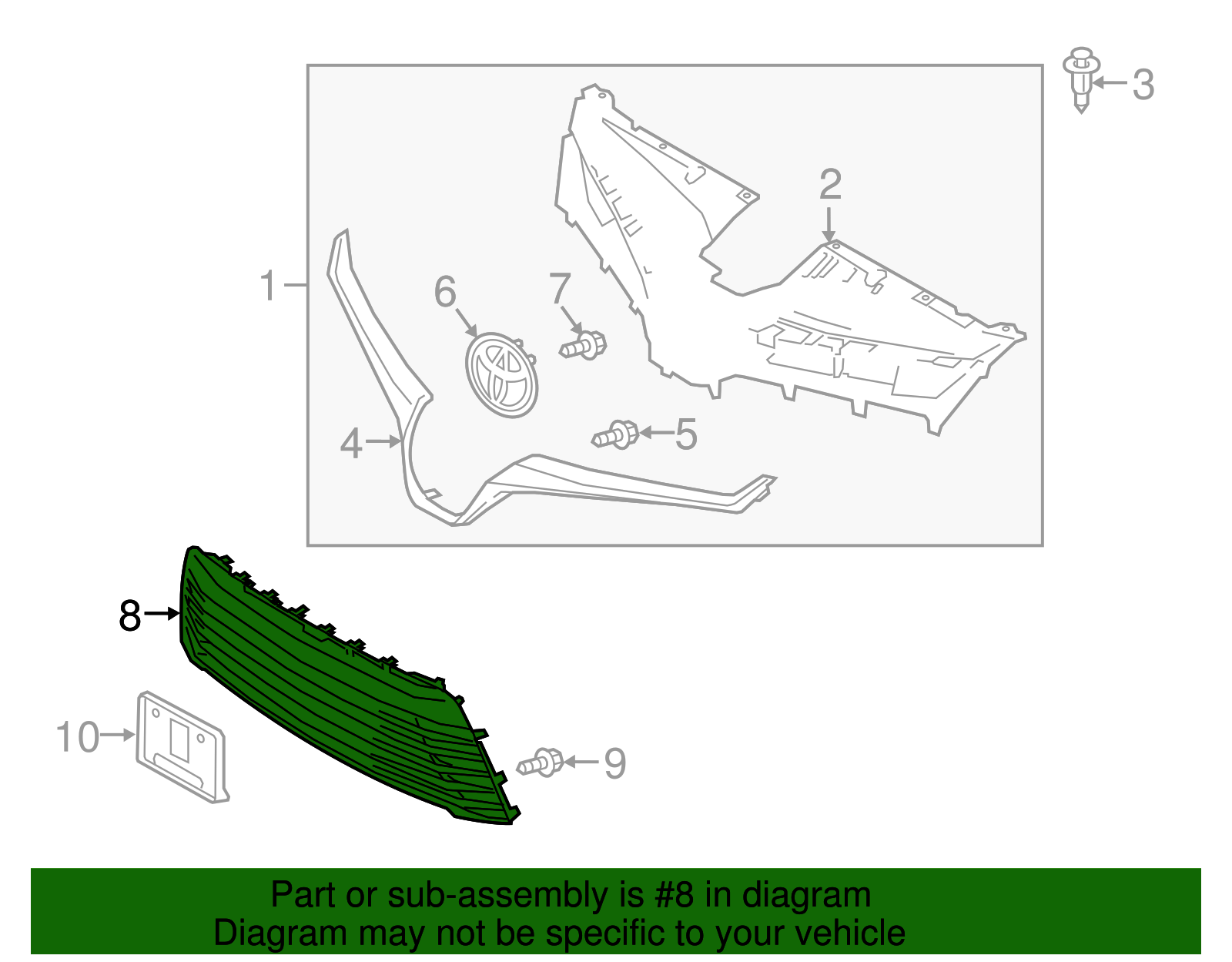 53102-08030 - Lower Grille - 2018-2020 Toyota Sienna | OEM Genuine ...