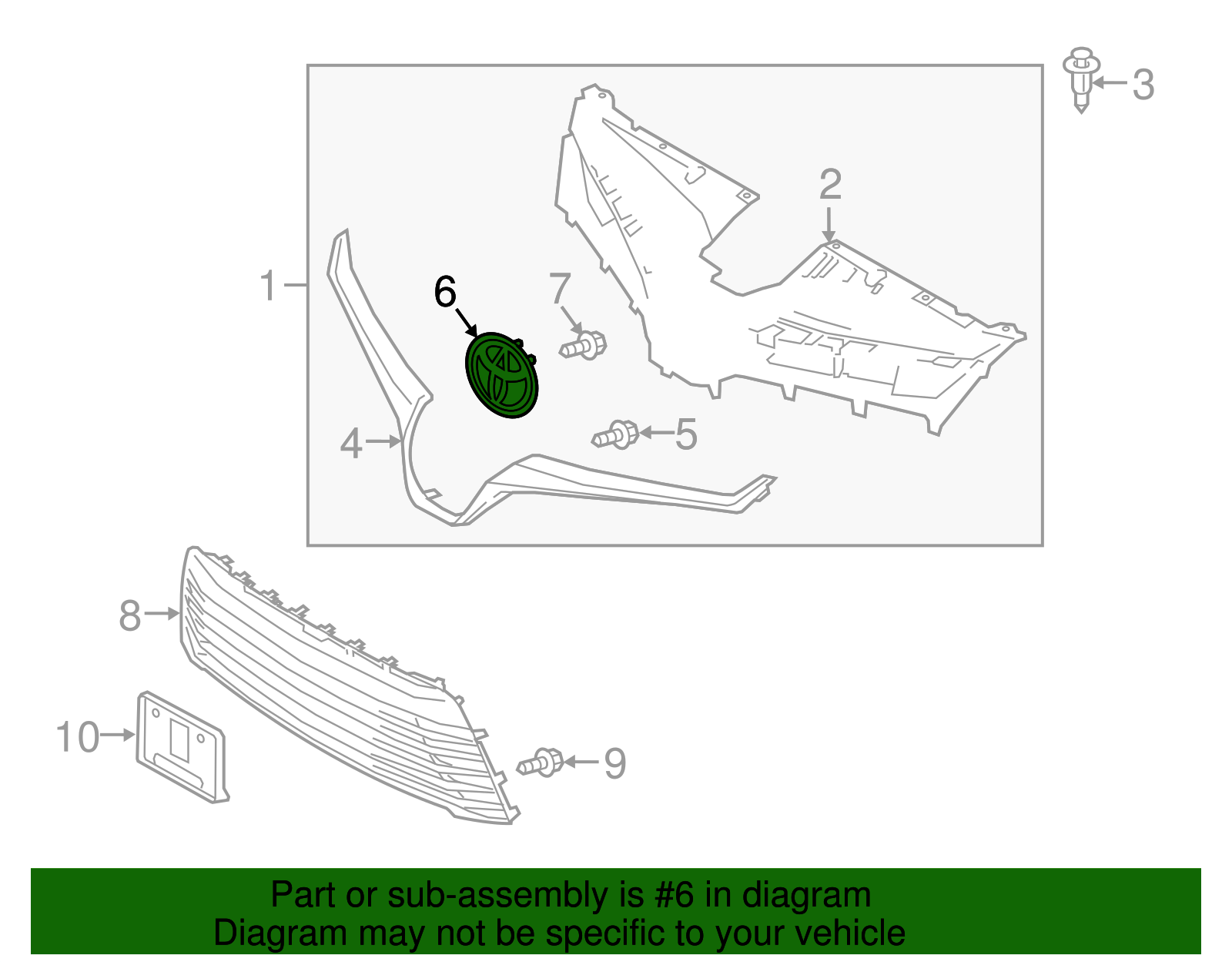 2017-2025 Toyota Emblem 53141-0R150 | OEM Parts Online