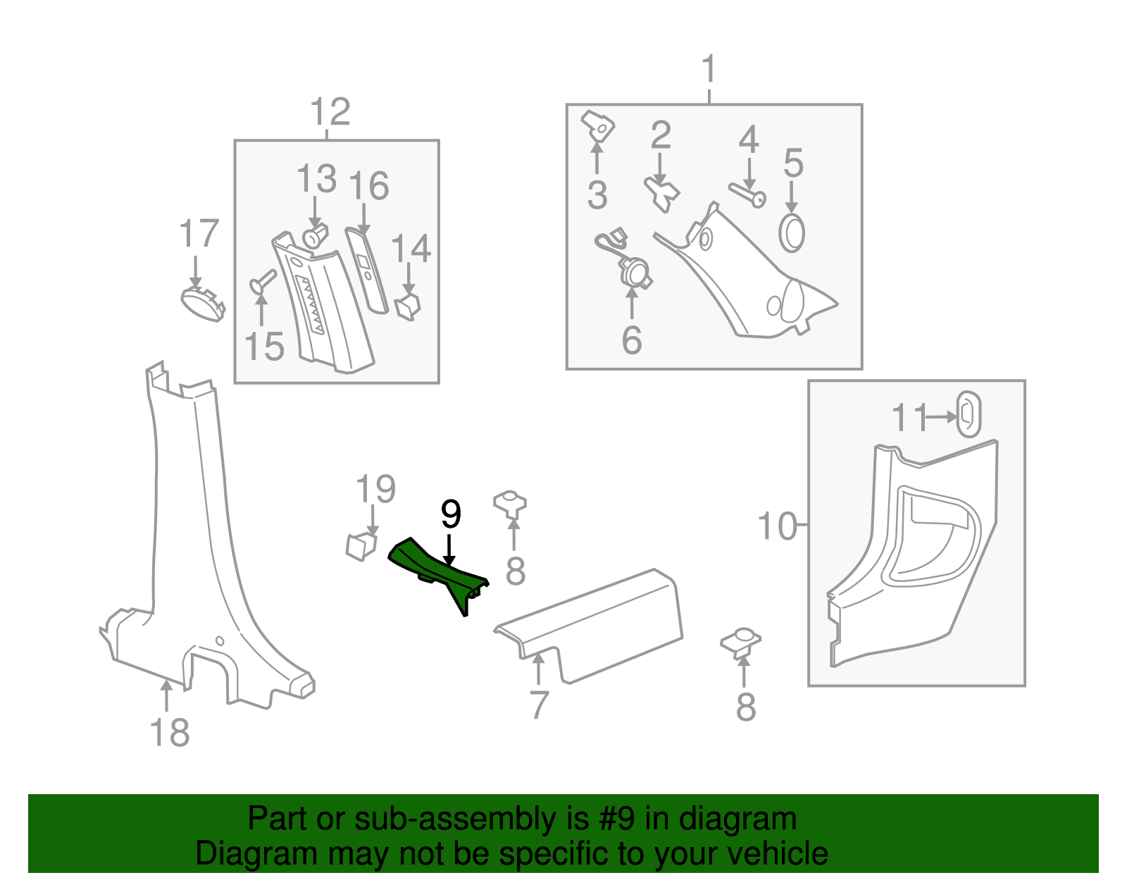 2008-2011 Chevrolet HHR Rear Sill Plate 15800809 | Courtesy Parts