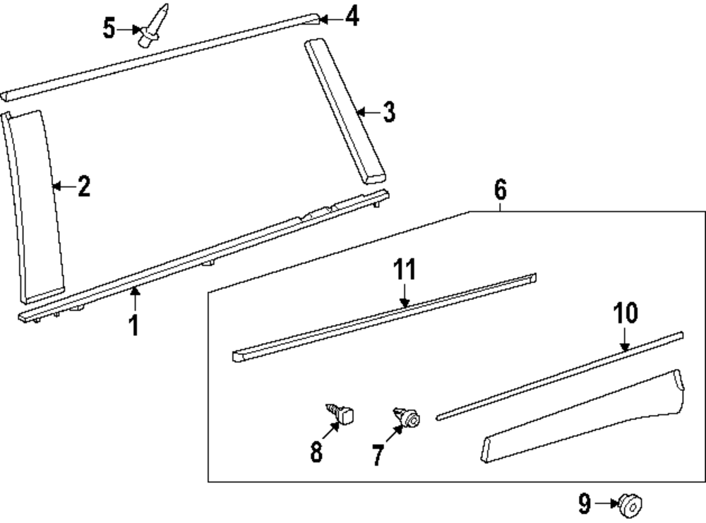 75764-0E120 - 2024 Toyota Grand Highlander - Frame Molding | Toyota ...