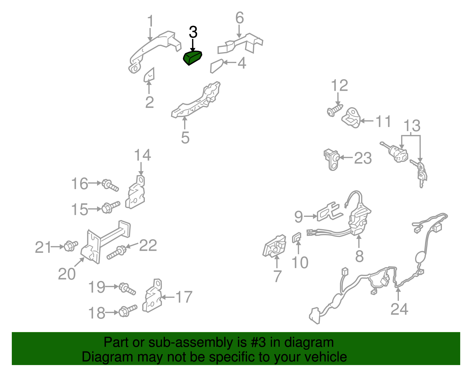 2011-2014 Hyundai Sonata Exterior Door Handle Cover 82652-3S000 | OEM ...