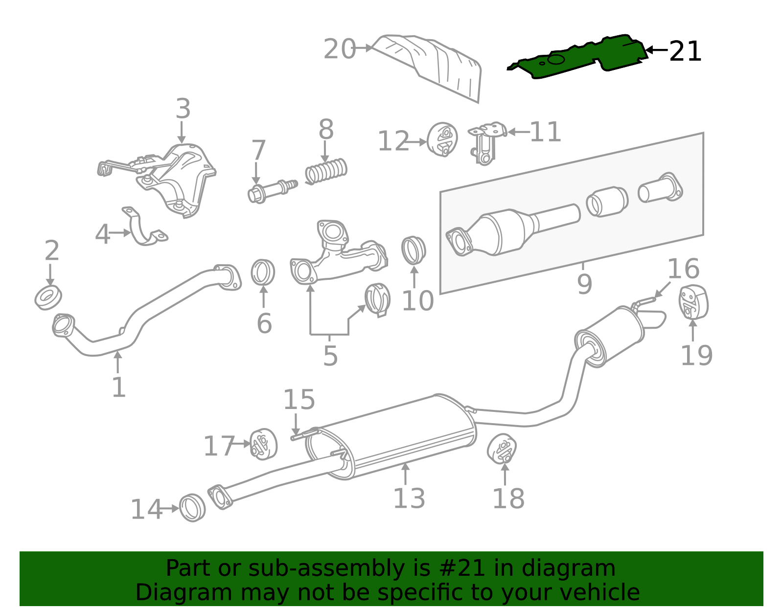 Genuine Official Toyota Heat Shield part# 58153-0E020 for 2014-2019 ...
